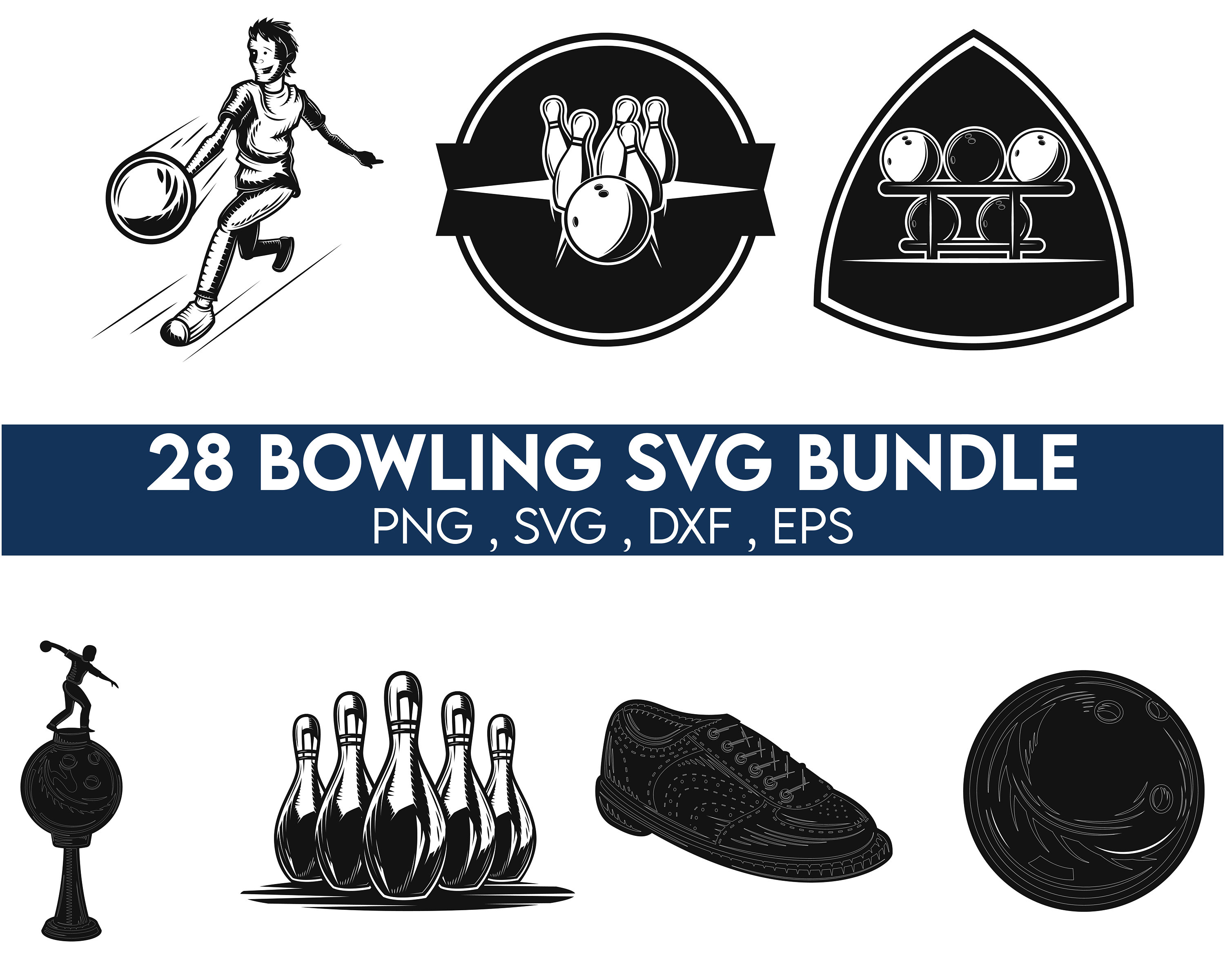 Bowling SVG Bundle, Bowling PNG Bundle, Bowling Clipart, Bowling ...