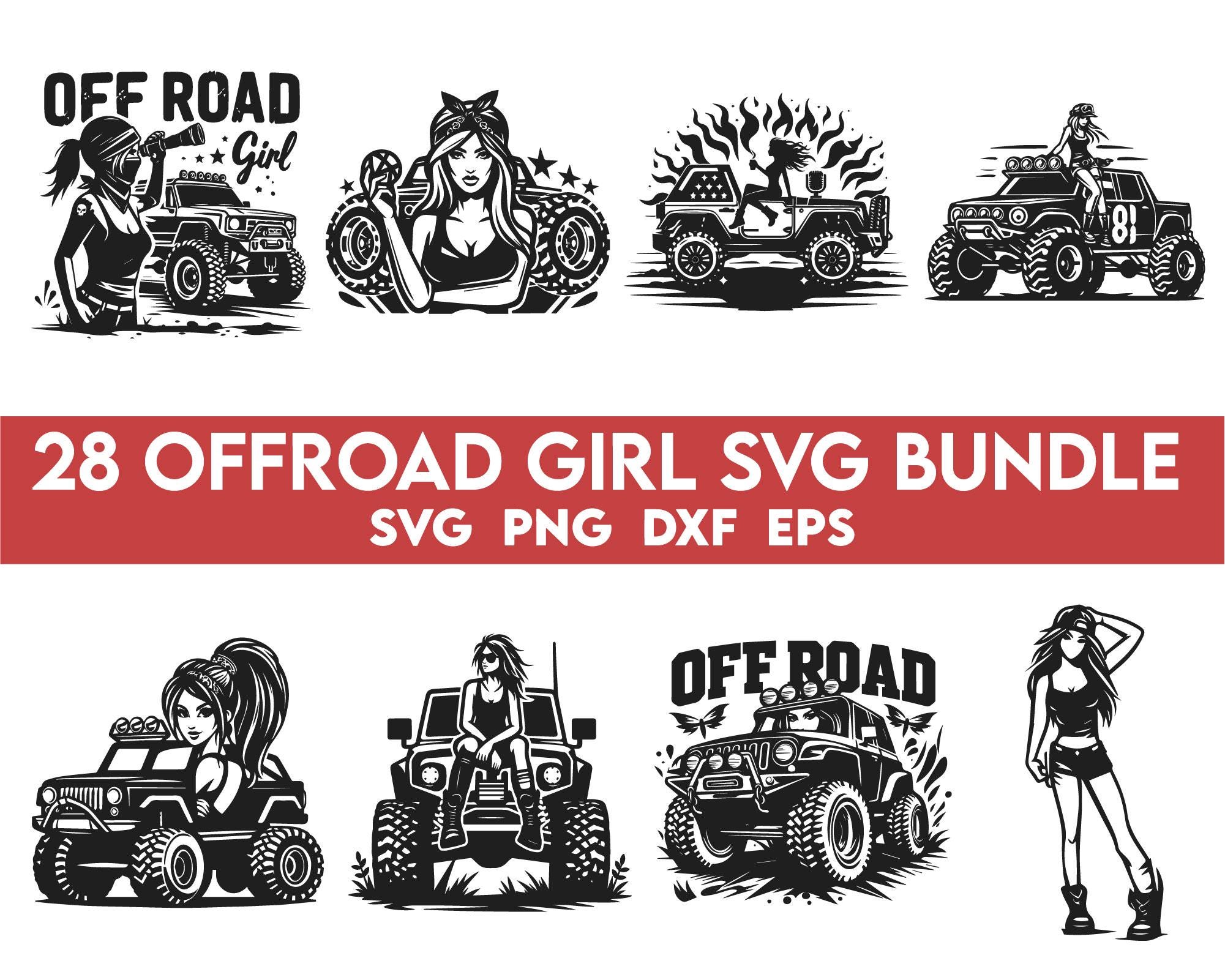 Off Road Svg Bundle, off Road Girl Svg, American Flag Offroad Girl ...
