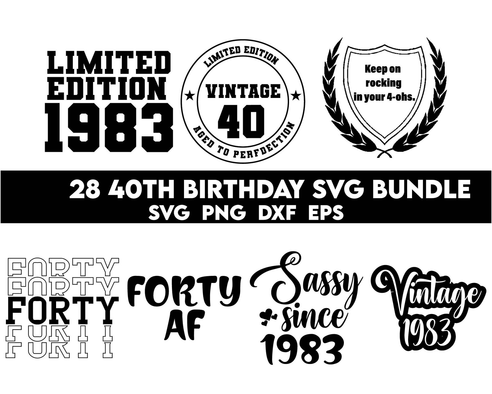 40th Birthday Svg, 40th Birthday Svg Bundle, 40th Birthday Png, 40 ...