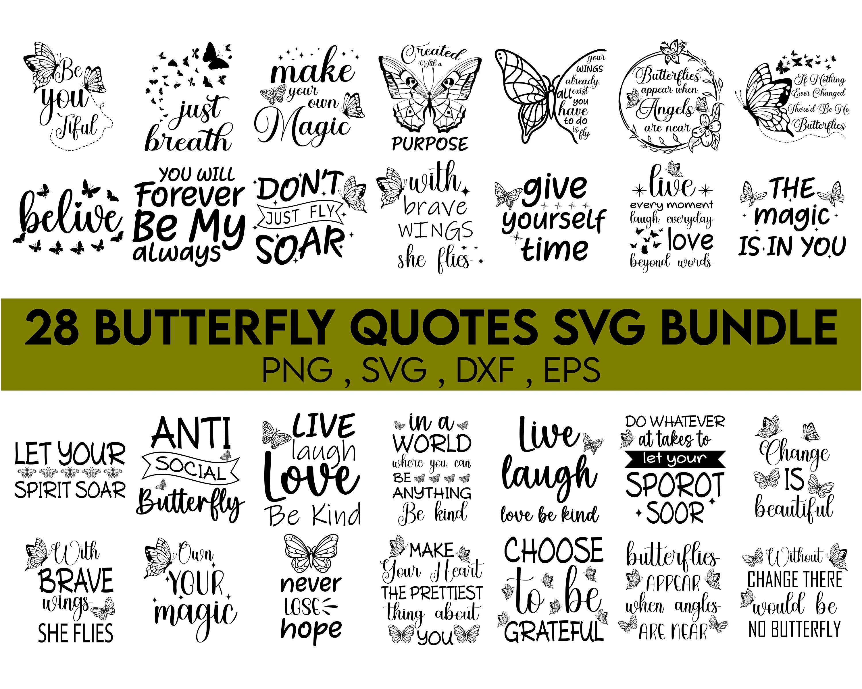 Butterfly Svg Bundle, Butterfly Quotes Svg, Butterfly Svg, Butterfly ...