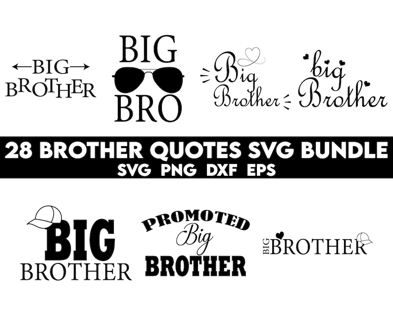 Brother Quotes Svg Bundle, Brother SVG, Brother Shirt Svg, Big Brother ...