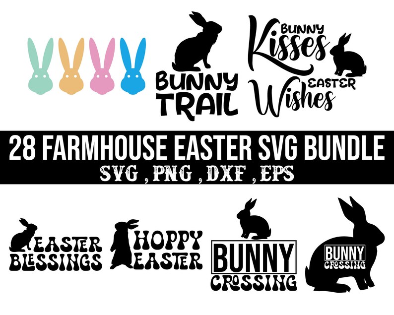 Farmhouse Easter Svg Bundle, Easter Svg, Rustic Easter Svg, Cottontail ...