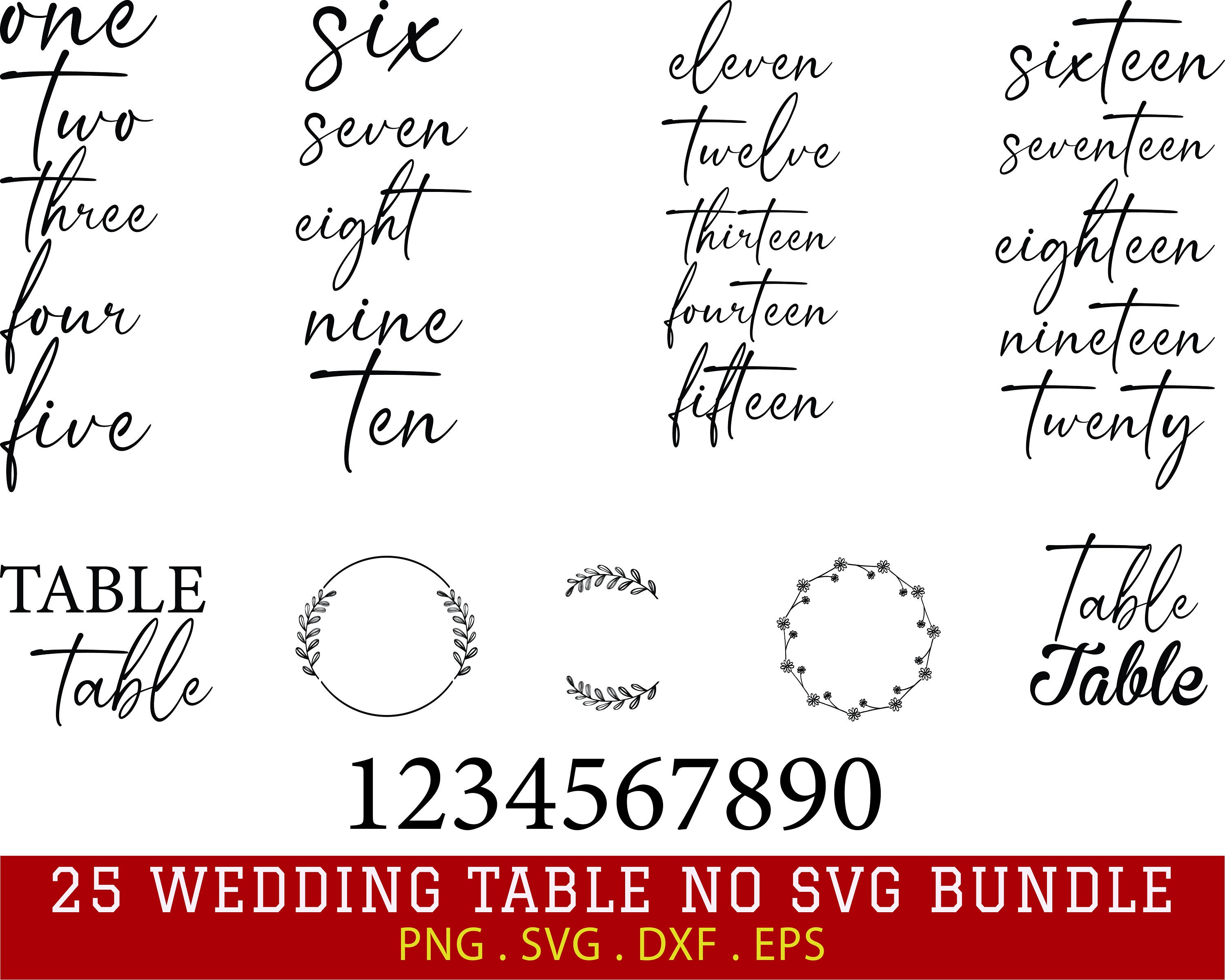 Wedding Table Number Svg Bundle Wedding Bundle Wedding Sign - Etsy UK