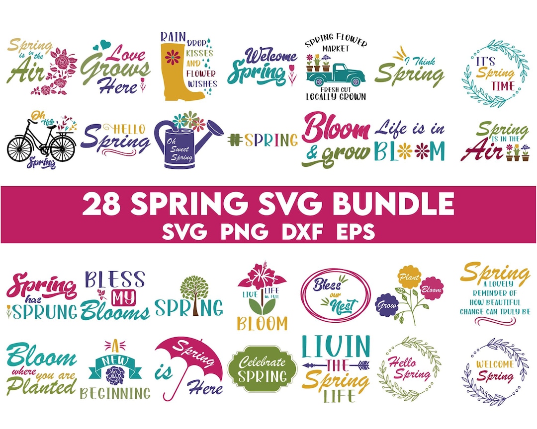 Spring Svg Bundle, Flower Svg, Spring Svg, Easter Svg, Spring Flower ...