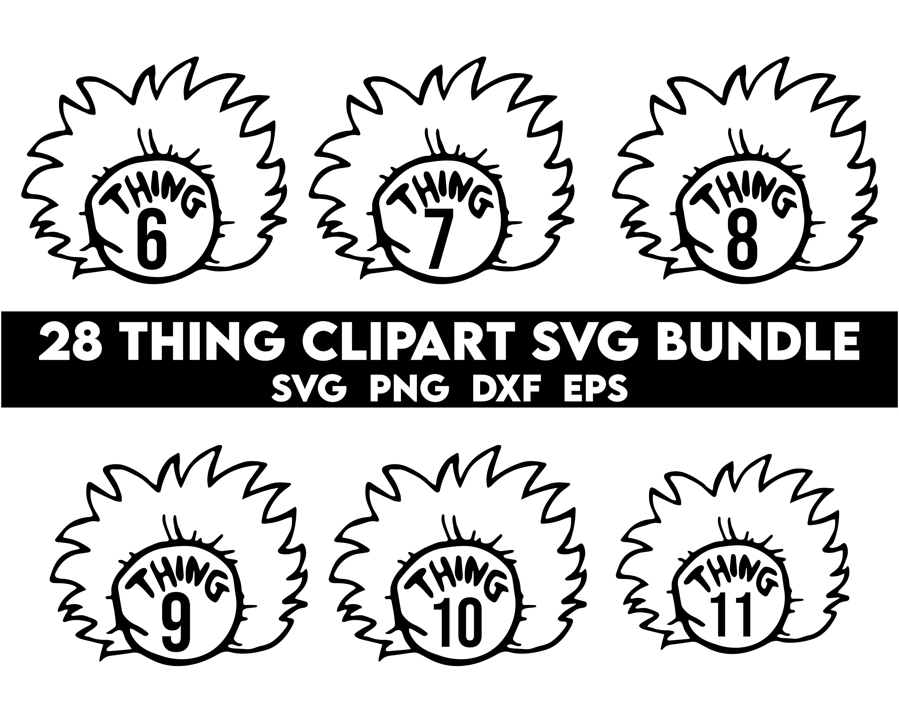Thing 1 Thing 2 SVG Bundle, Thing Svg, Thing Clipart, Thing Cut File ...