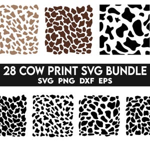 Cow Print Svg Bundle, Cow Print Pattern, Svg Files for Cricut, Cow ...