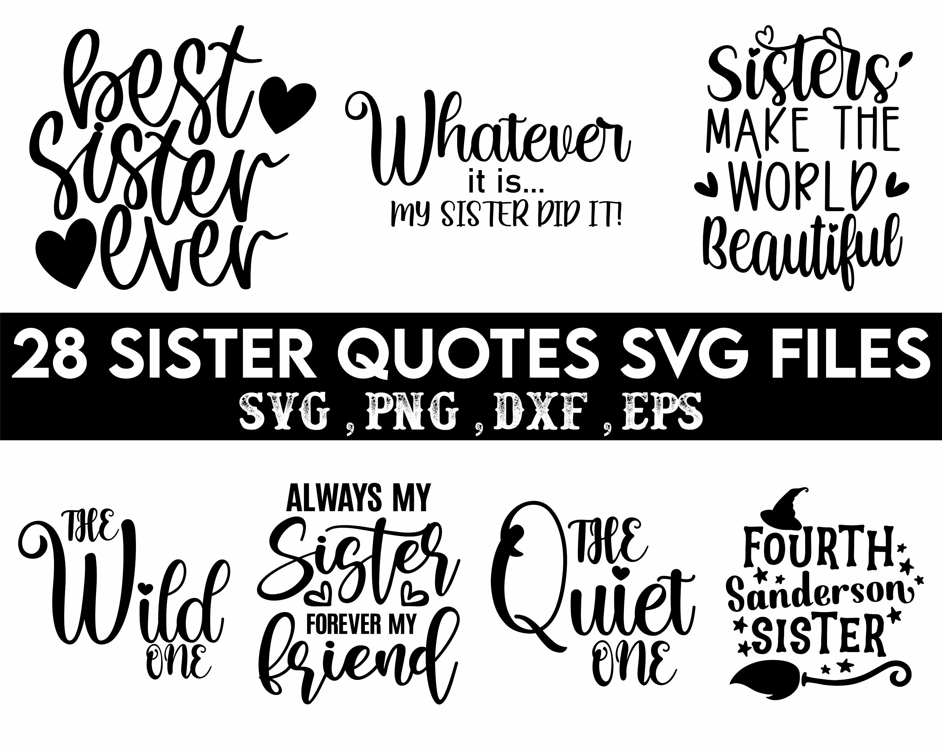 Sister Quotes SVG Bundle Sisters SVG Sister Shirt Svg Cute - Etsy UK