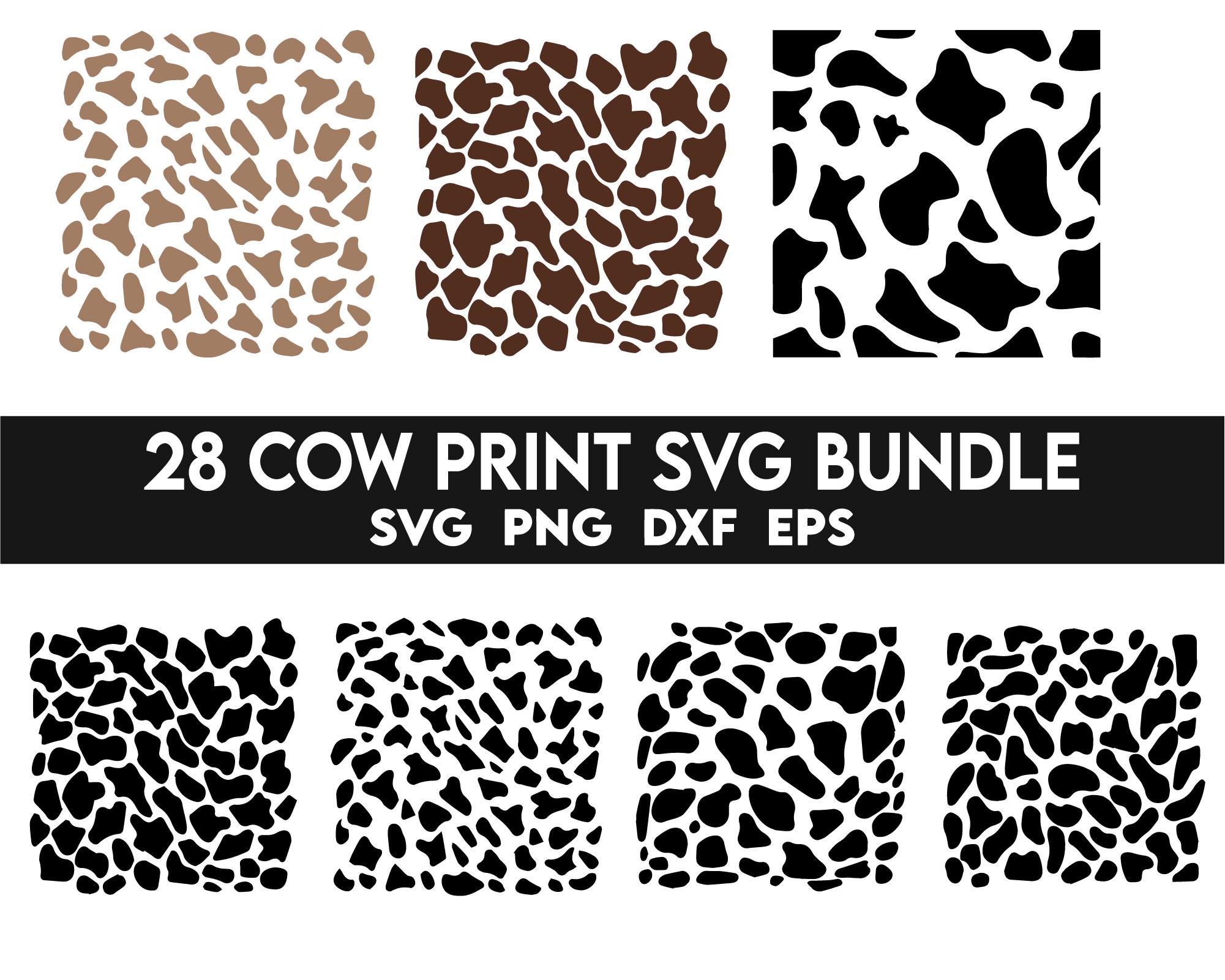Cow Print Svg Bundle, Cow Print Pattern, Svg Files for Cricut, Cow ...