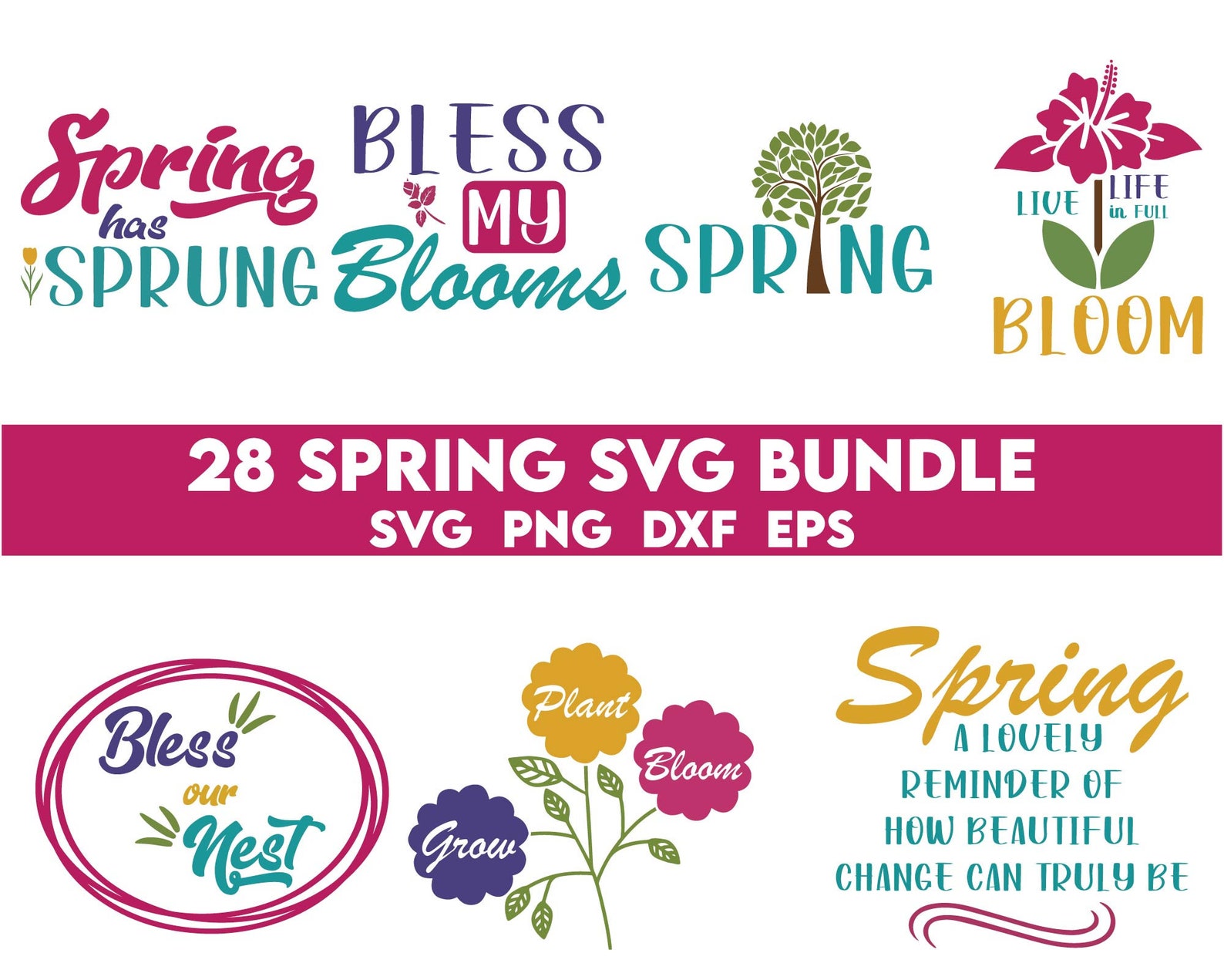 Spring Svg Bundle Flower Svg Spring Svg Easter Svg Spring - Etsy Singapore