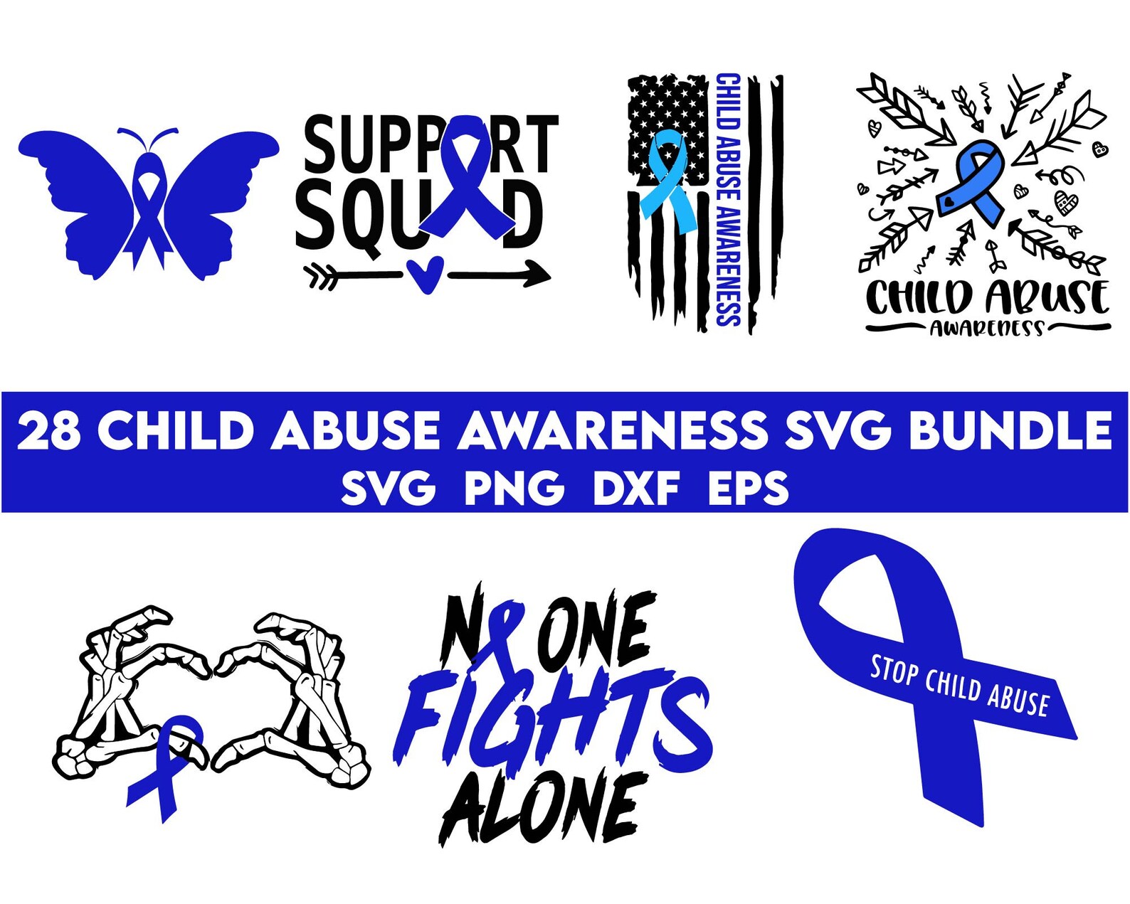 Child Abuse Awareness Svg Bundle, I Wear Blue for Child Abuse Awareness ...