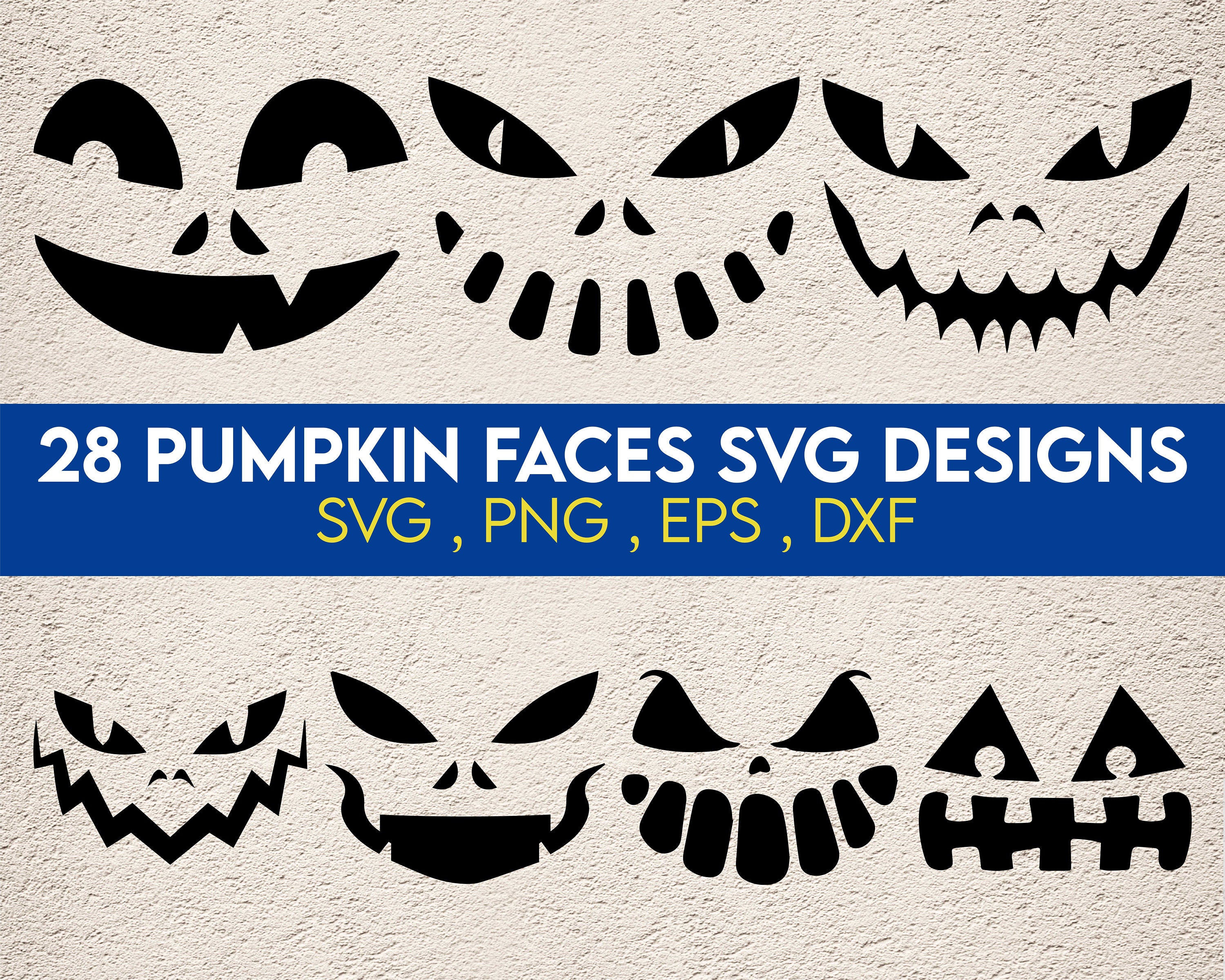 Pumpkin Face Svg Bundle, Jack O Lantern Faces, Halloween Pumpkins Faces ...