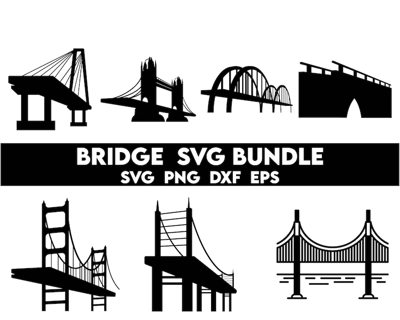 Bridge Svg Bundle, Bridge Png, Wooden Bridges Clipart, Path Dxf ...
