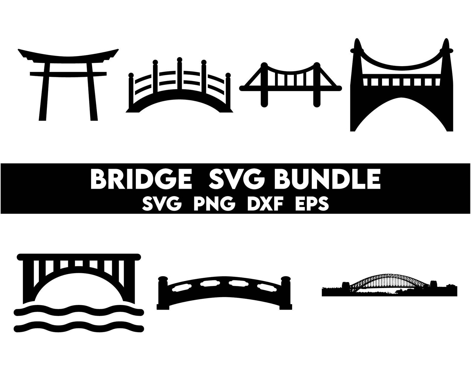 Bridge Svg Bundle, Bridge Png, Wooden Bridges Clipart, Path Dxf ...