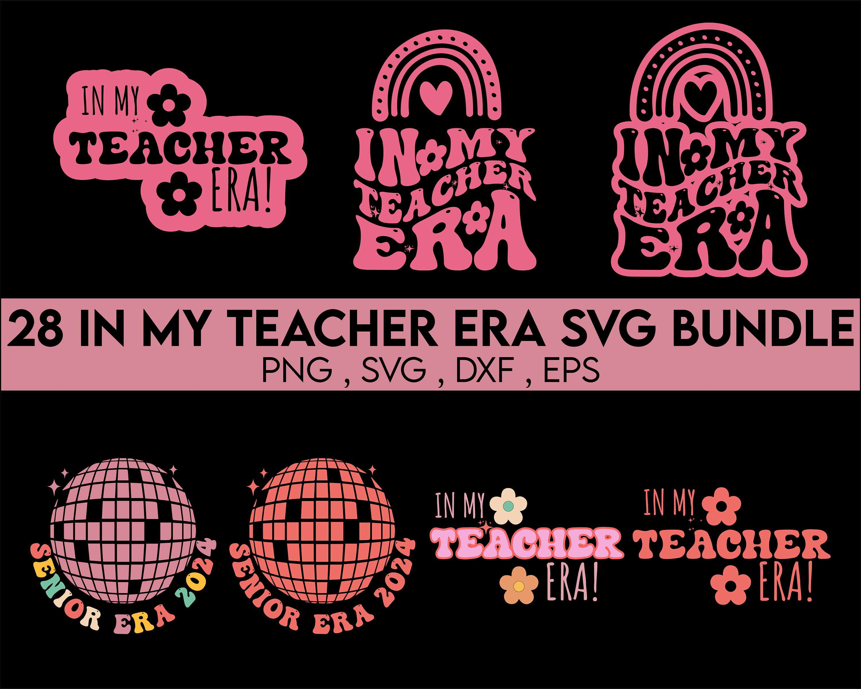 In My Teacher Era Svg Bundle, Kindergarten Era Svg, Back to School, 1st ...