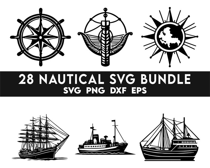 Nautical SVG Bundle, Nautical PNG Bundle, Nautical Clipart, Nautical ...