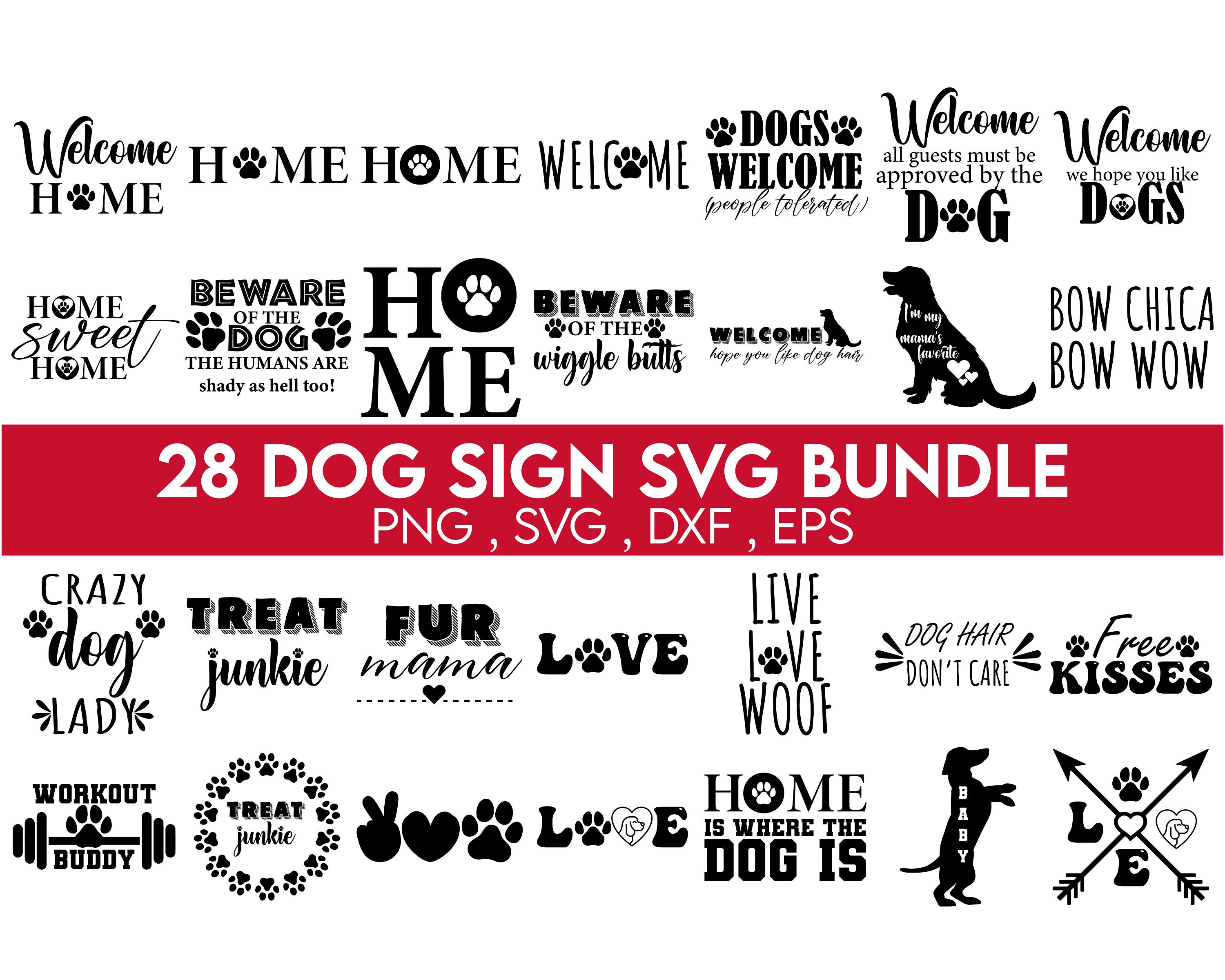 Dog Sign Svg Bundle, Dog Svg Bundle, Round Front Door Sign, Dog Sign ...