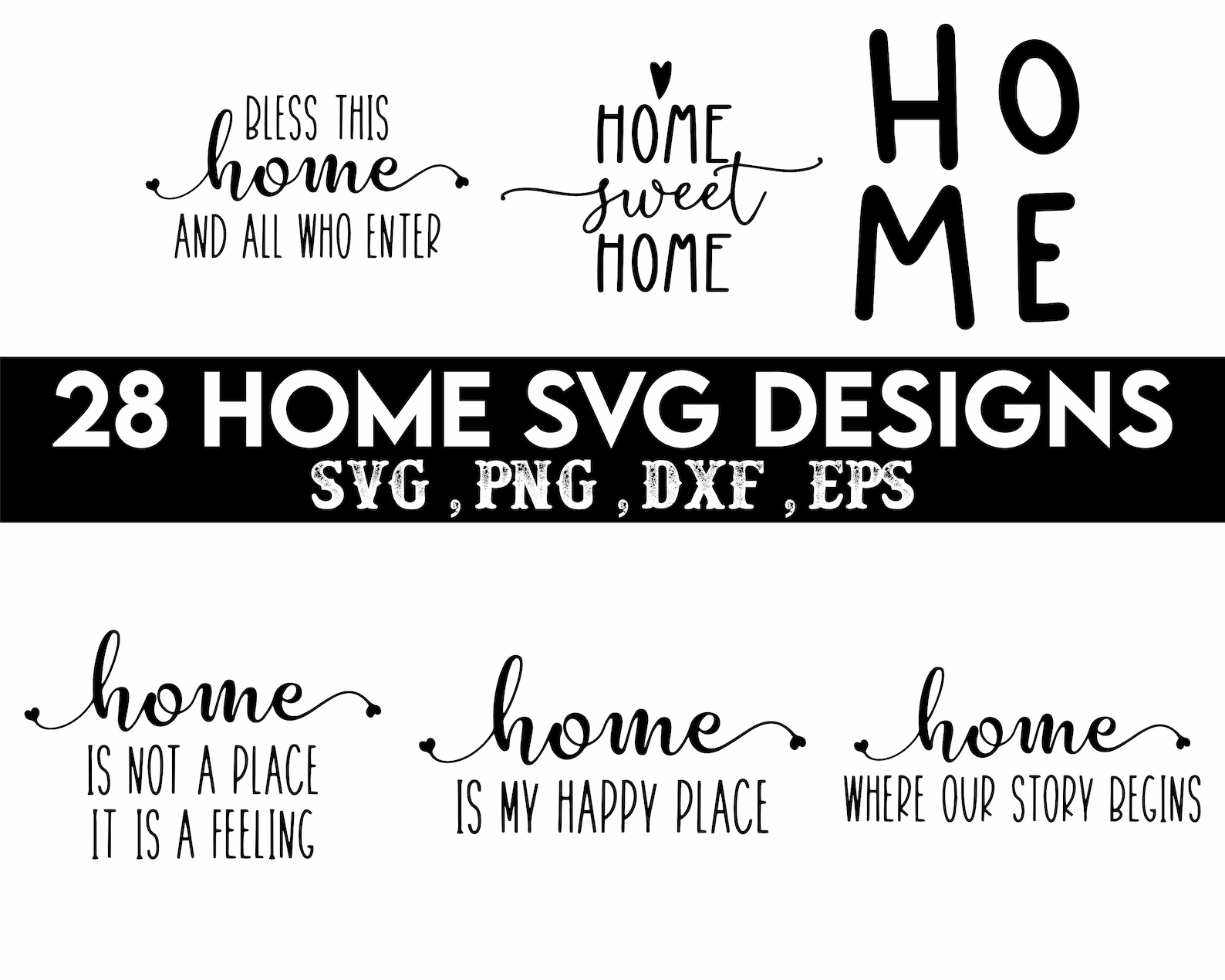 Home Svg Bundle, Family Svg, Home Sweet Home Svg, Blessed This Home Svg ...