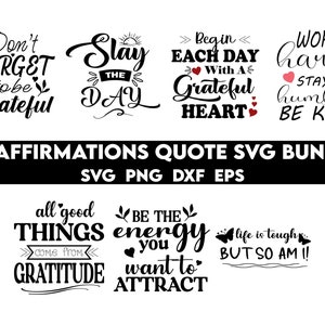 Affirmations Quotes Svg Bundle, Inspirational Svg, Motivational Svg ...