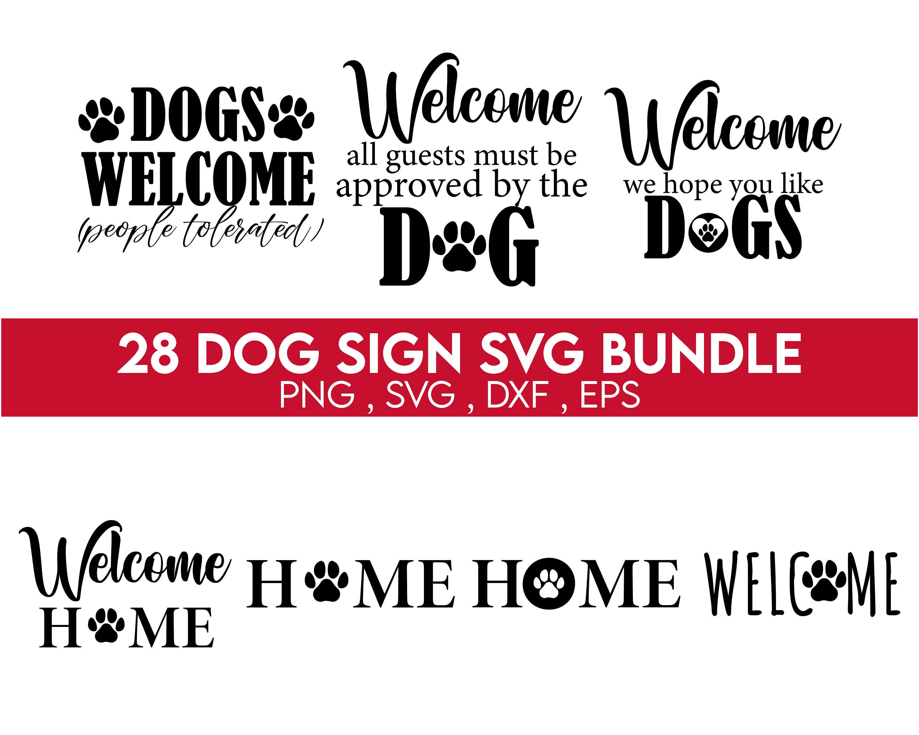 Dog Sign Svg Bundle, Dog Svg Bundle, Round Front Door Sign, Dog Sign ...