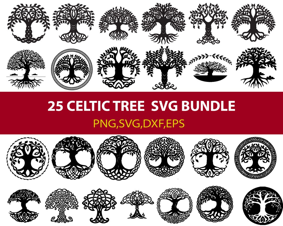 Celtic Tree Svg Bundle, Tree of Life Svg, Family Tree Svg, Celtic Tree ...