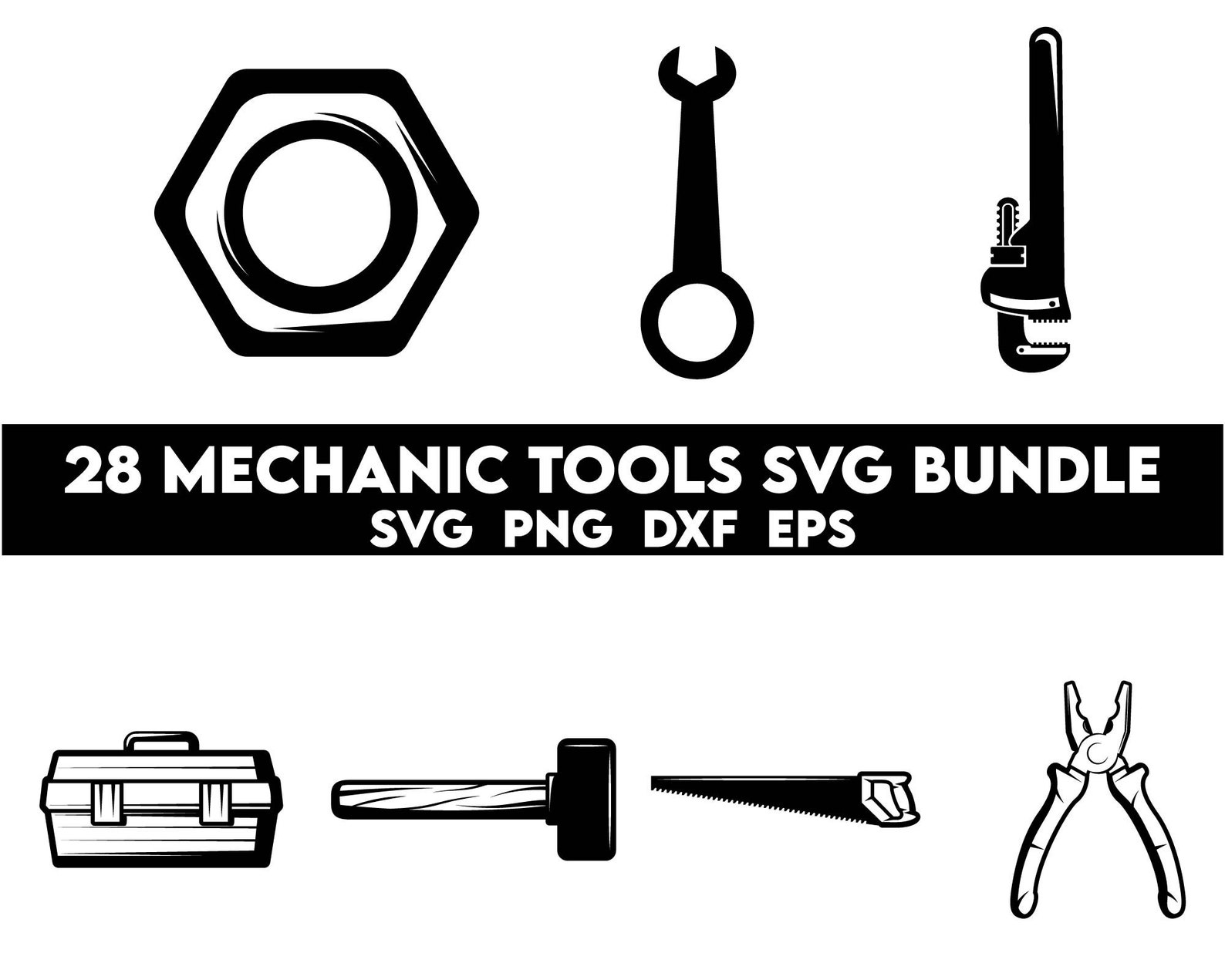 Tools Svg Bundle, Mechanic Tools Svg, Wrench Svg, Hand Tool Svg for ...