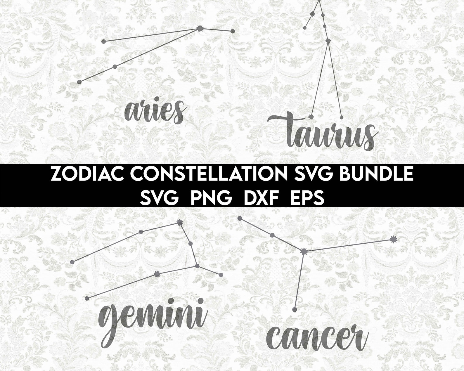 Zodiac Constellation SVG Bundle, Astrology SVG, Constellation Svg ...