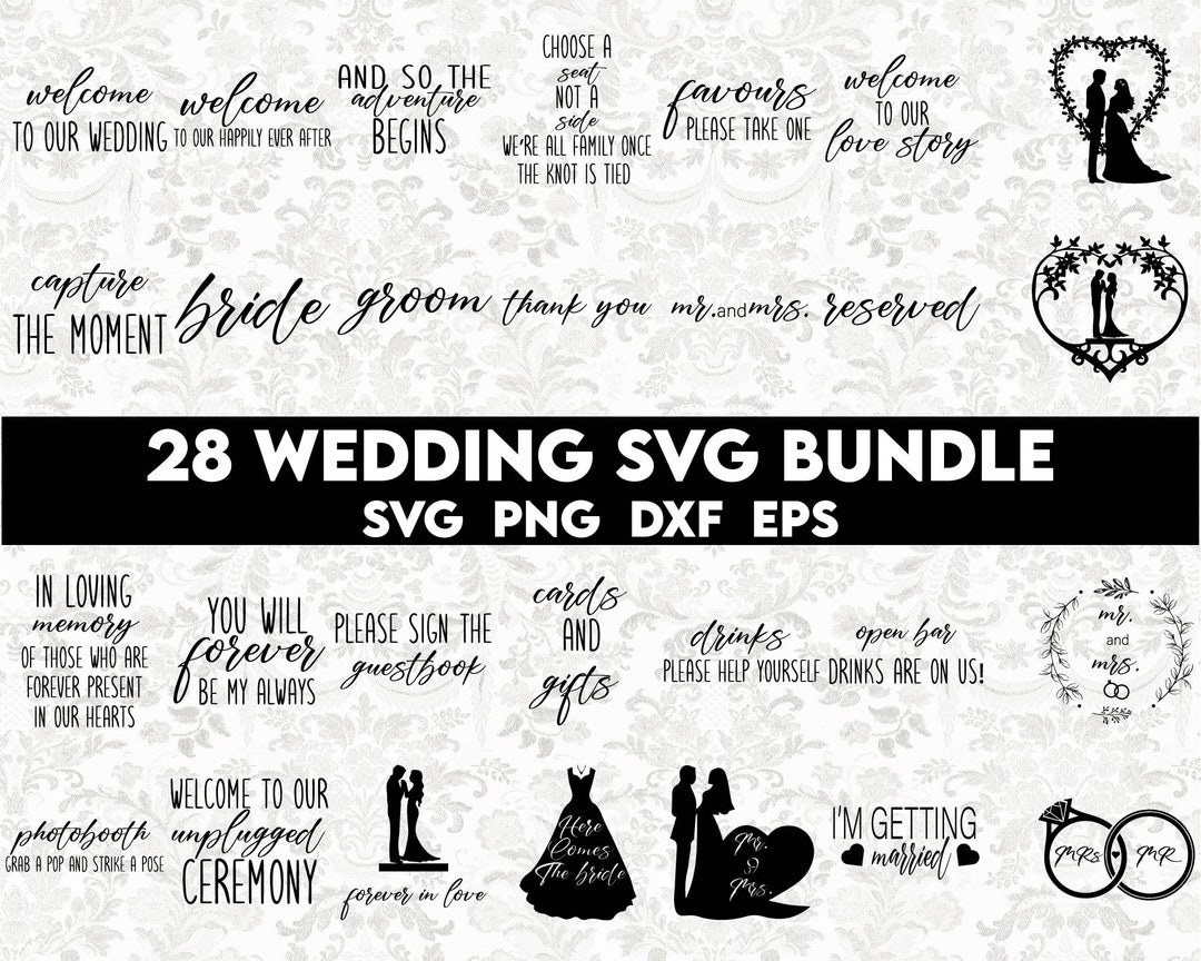 Wedding SVG Bundle, Wedding Sign Designs Svg, Wedding Sign Templates ...