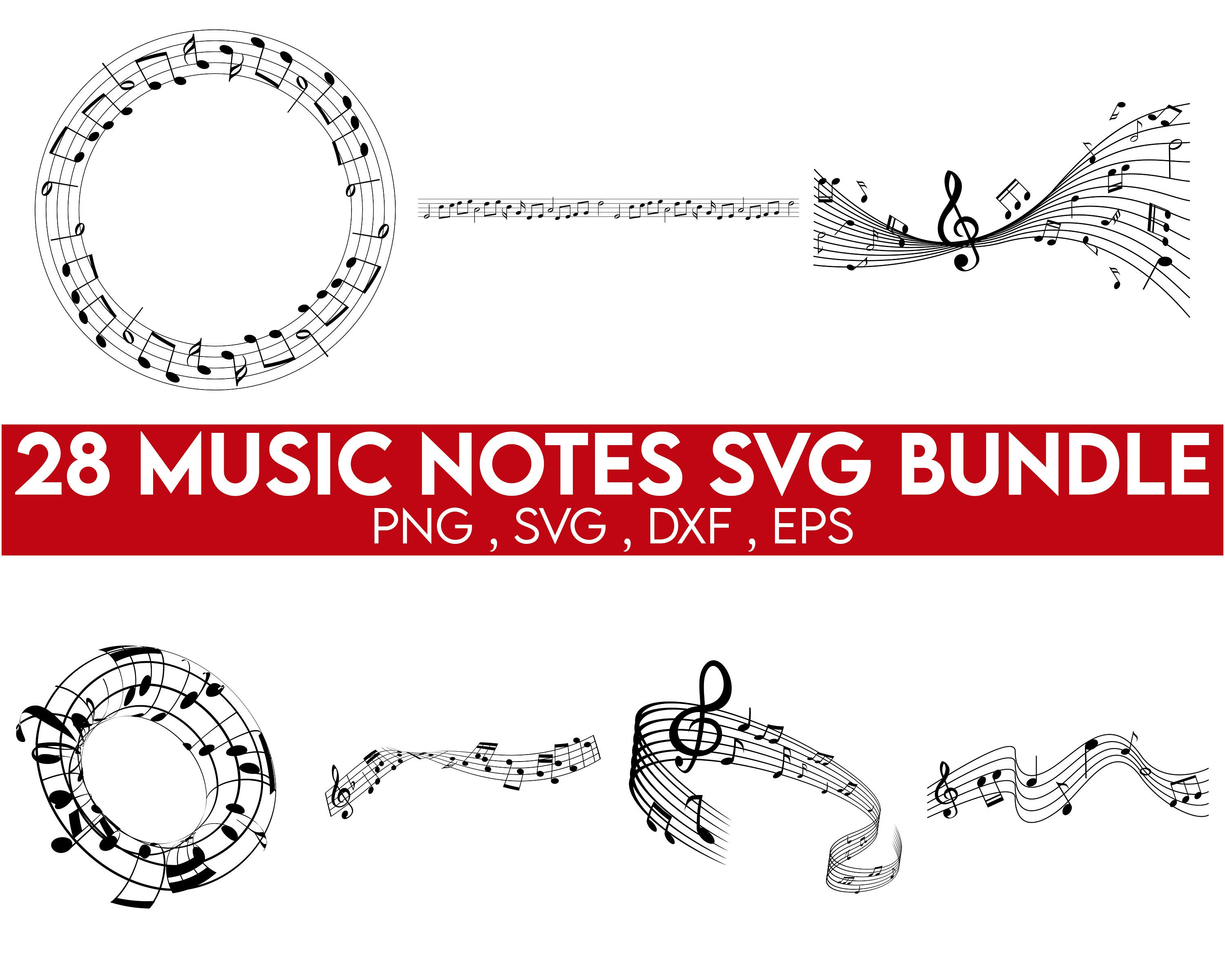 Music Notes SVG, Music Notes Bundle, Music Notes Clipart , Music Notes ...