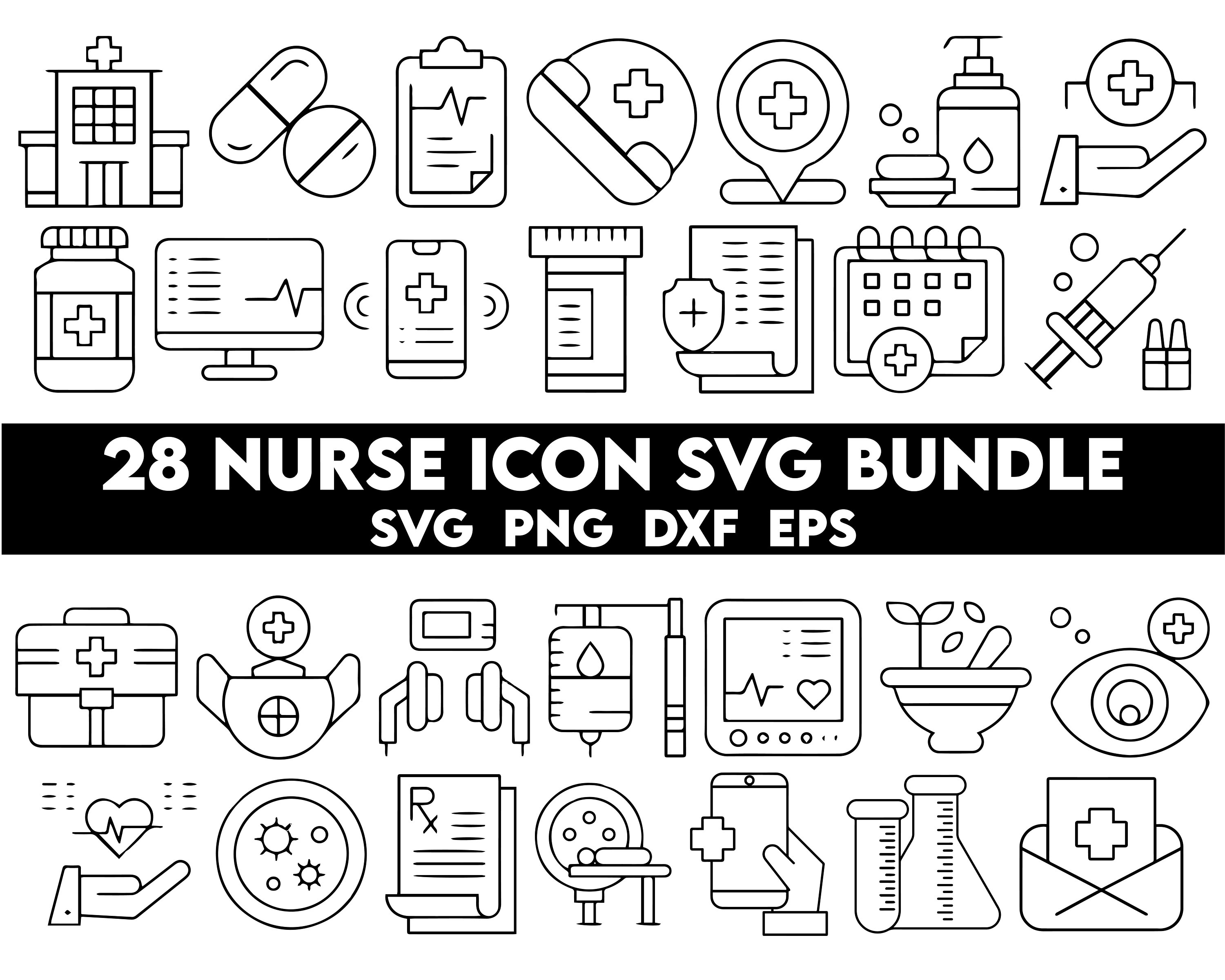 Medical Icons Svg Bundle, Medical and Healthcare Icon Bundle, Medical ...