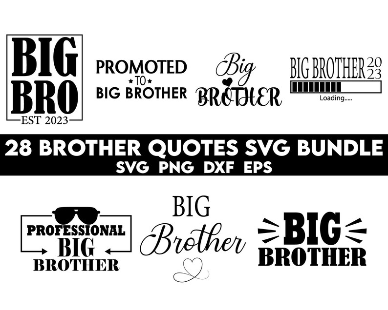 Brother Quotes Svg Bundle, Brother SVG, Brother Shirt Svg, Big Brother ...