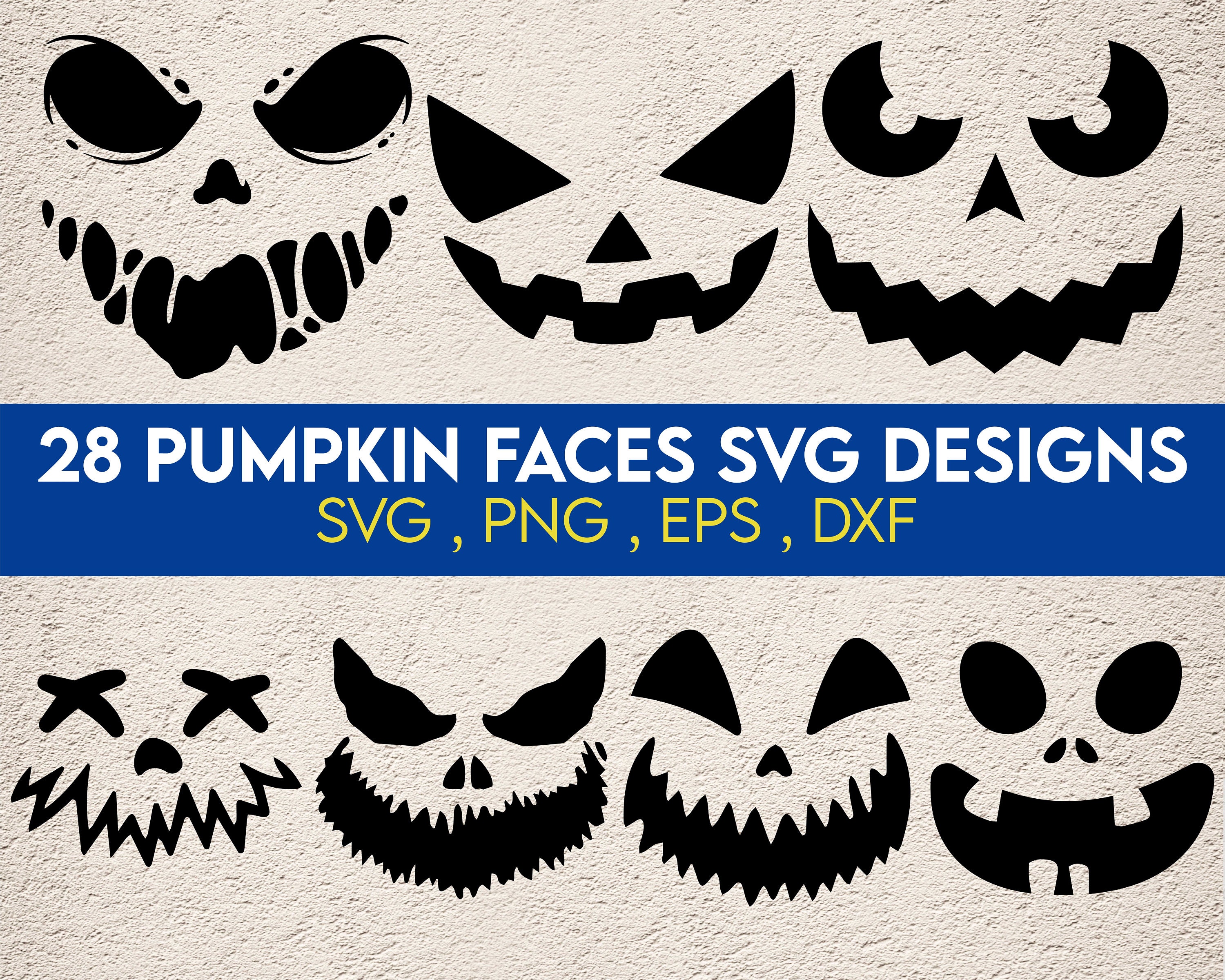 Pumpkin Face Svg Bundle, Jack O Lantern Faces, Halloween Pumpkins Faces ...