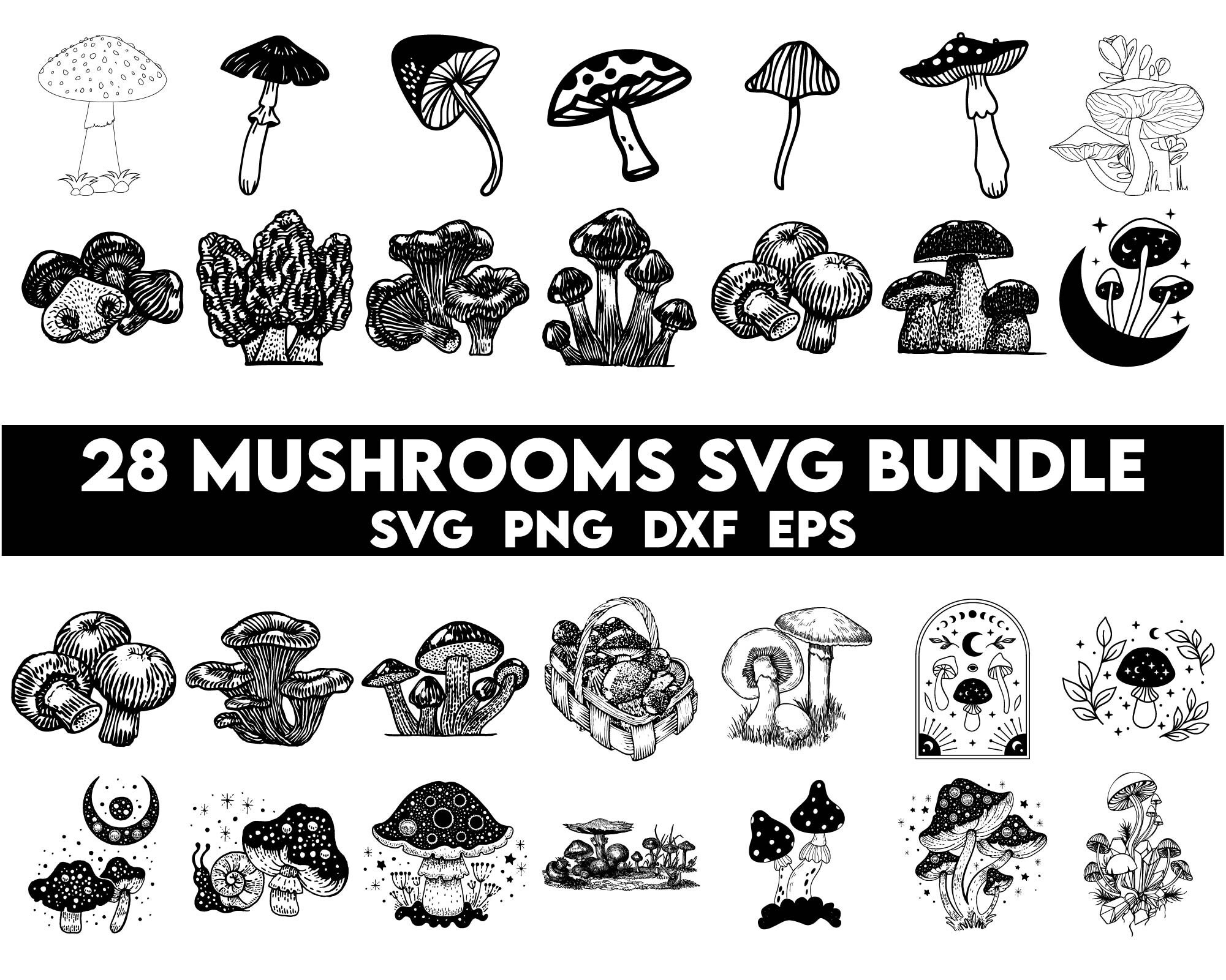 Mushroom Svg Bundle, Floral Mushroom Svg, Mushroom Svg, Mushroom ...