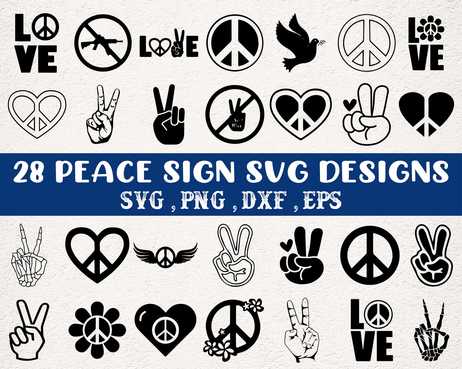 Peace Sign Svg Bundle, Peace Sign Svg, Peace Svg, Peace Love Svg, Peace ...
