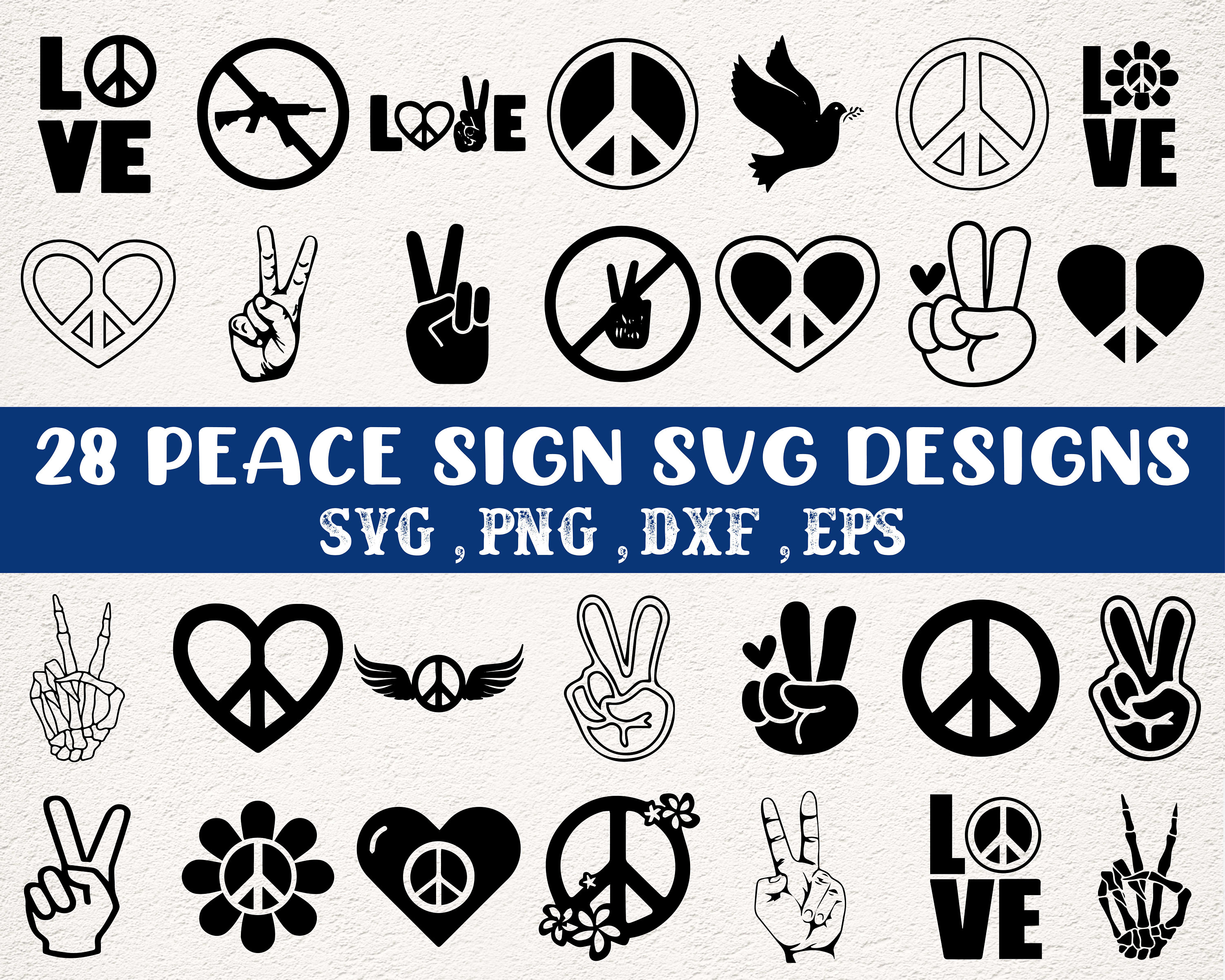 Peace Sign Svg Bundle, Peace Sign Svg, Peace Svg, Peace Love Svg, Peace ...