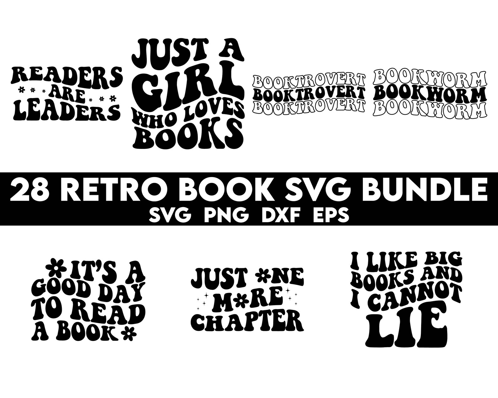 Retro Book Lover SVG Bundle, Reading SVG Bundle, Books SVG, Bookish Svg ...
