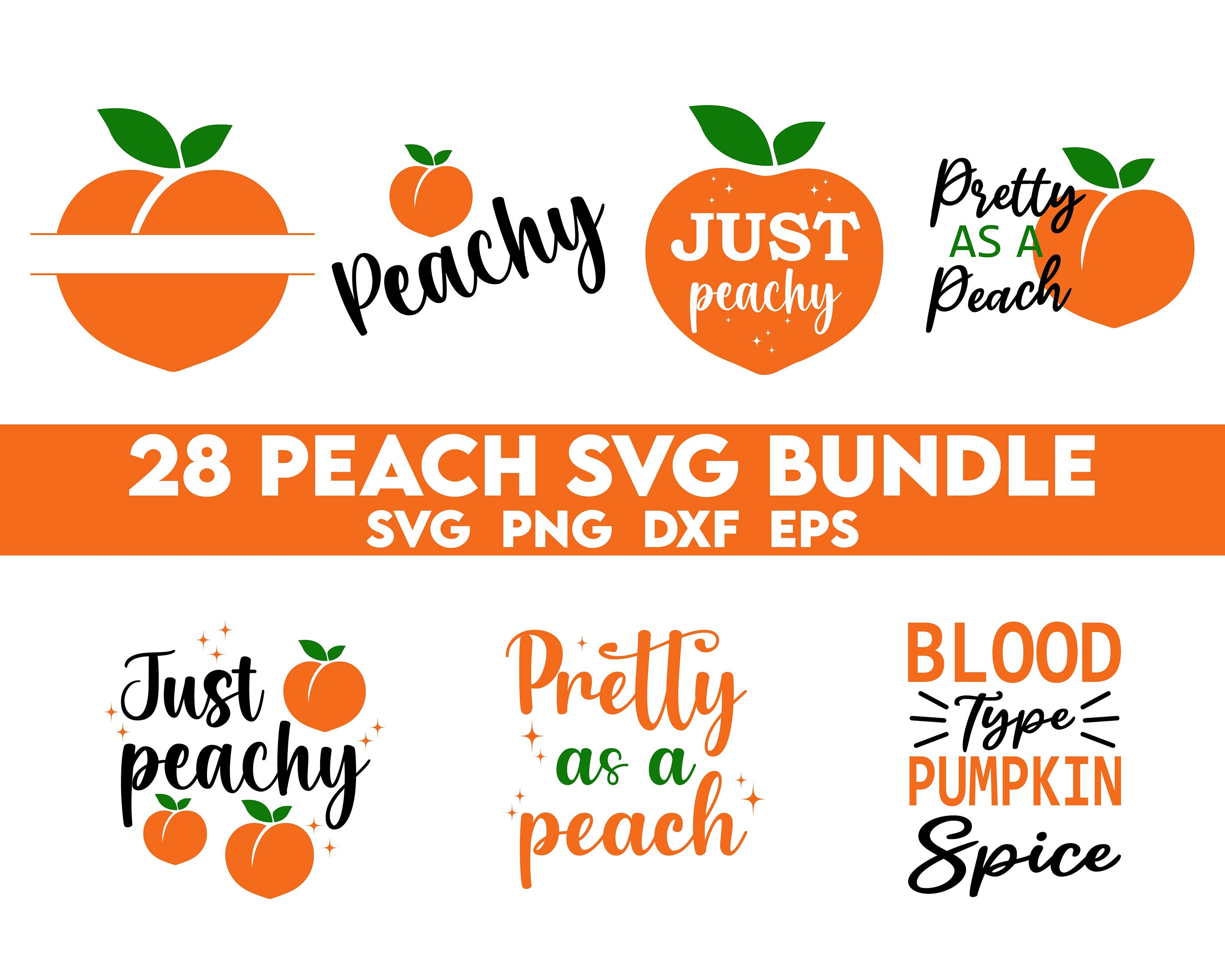 Peach SVG Bundle, Peach Quote SVG, Just Peachy Svg, Pretty as a Peach ...