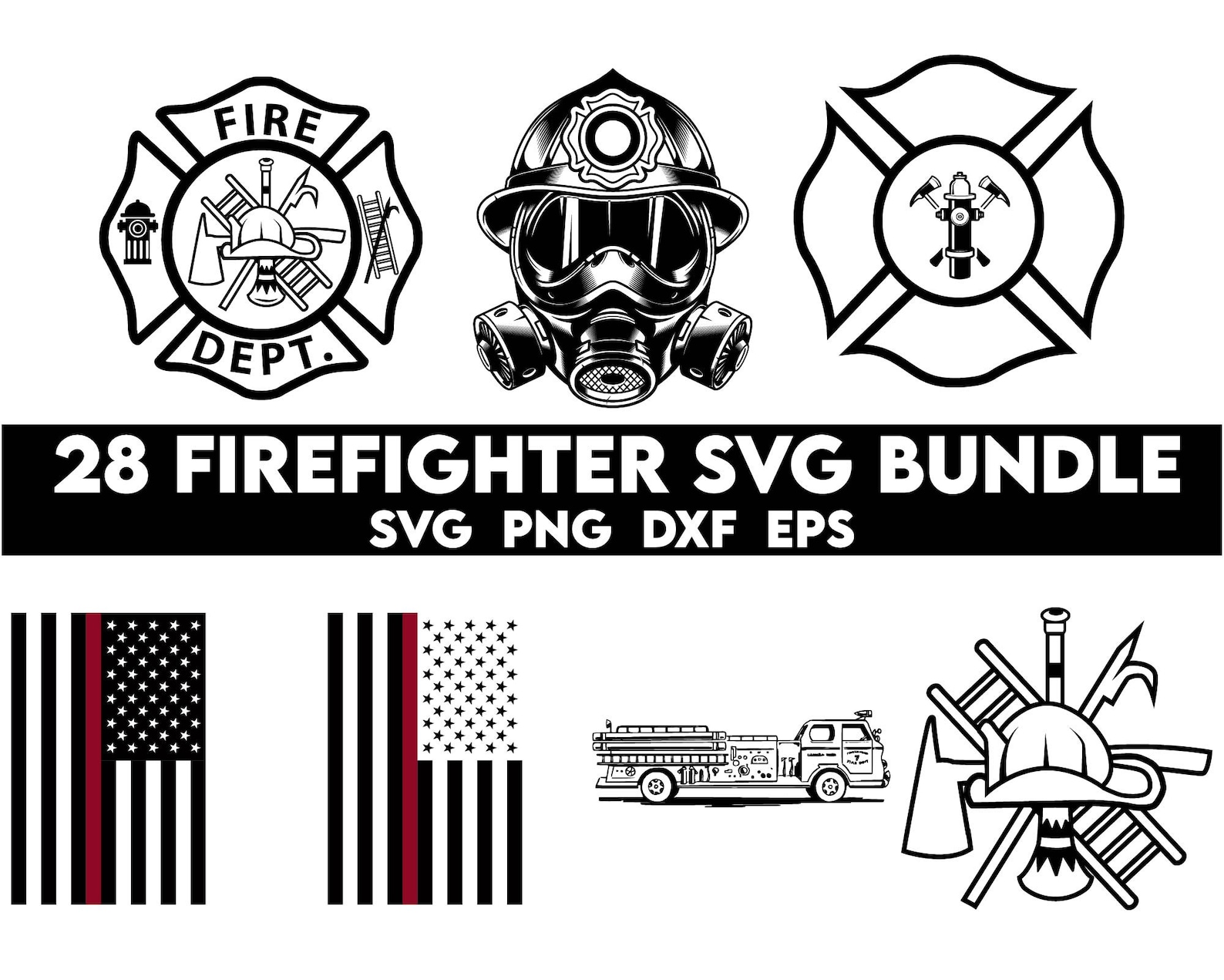 Firefighter Svg Bundle, Firefighter Svg, Dad Firefighter Svg, Red Line ...