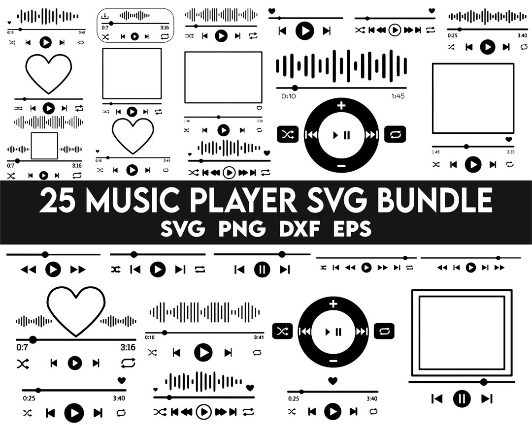 Music Player Svg Bundle, Music Player Display, Audio Control Svg, Album ...