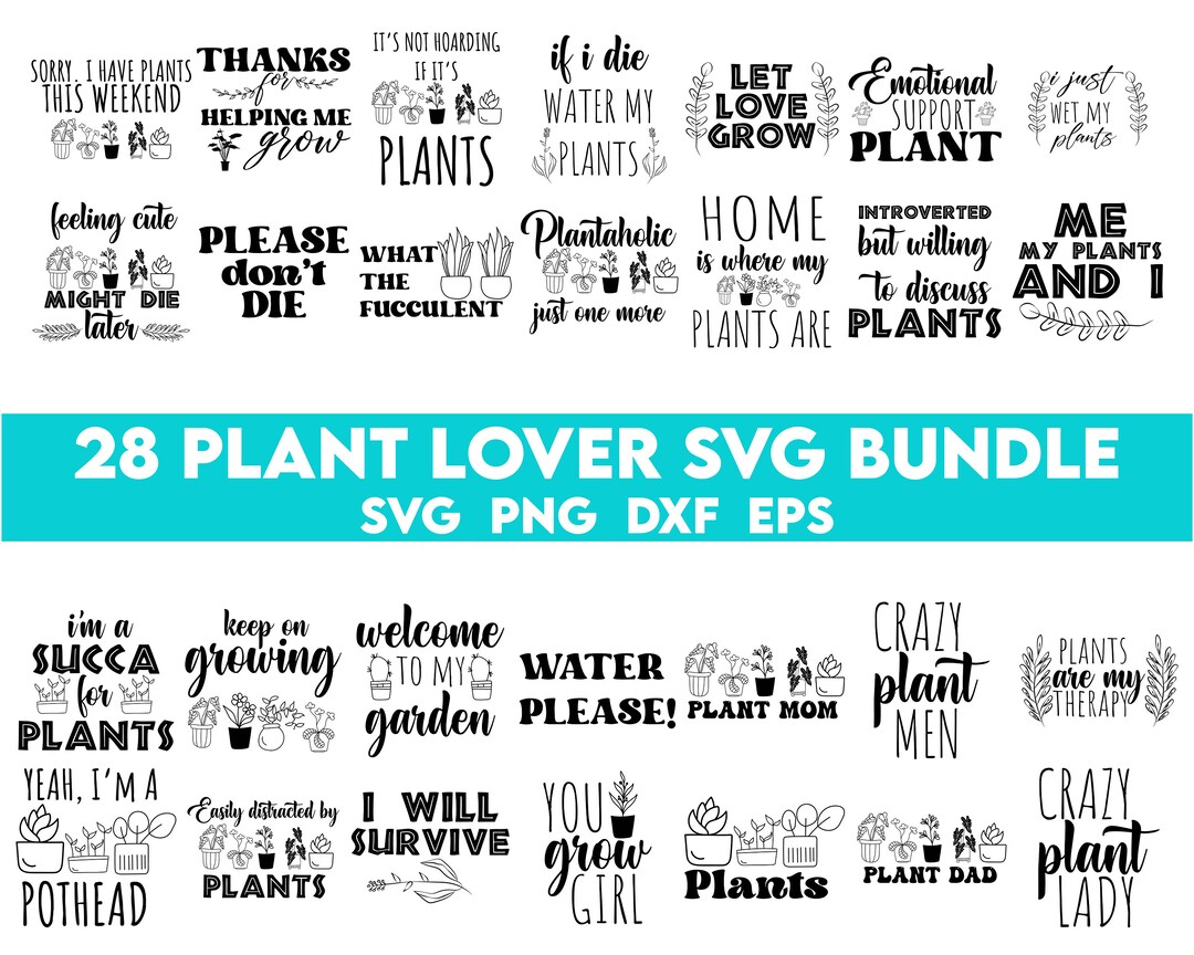 Plant Lover SVG Bundle, Plant Svg, Plant Quotes Svg, Houseplant Svg ...