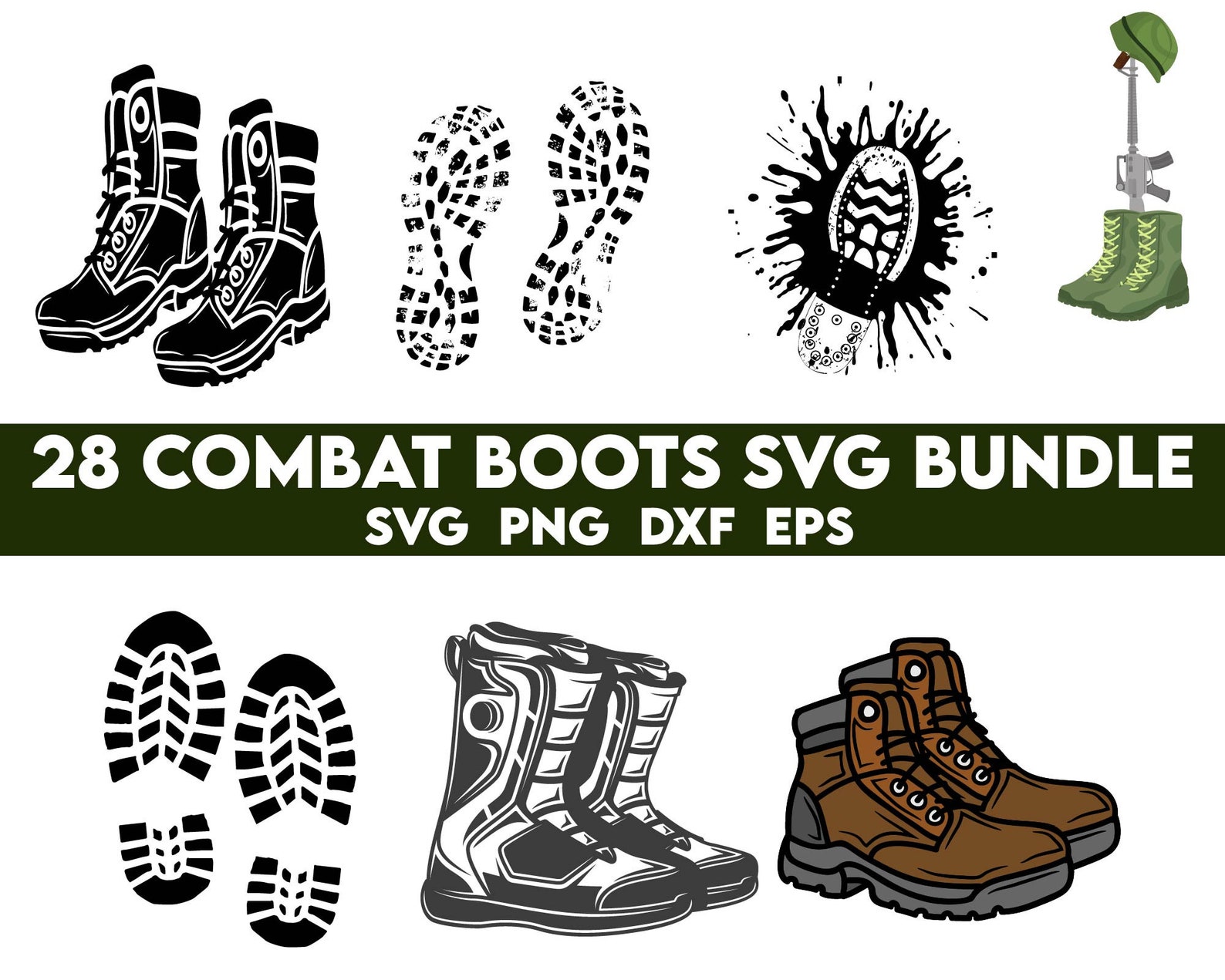 Combat Boots Svg, Veteran Svg, Army, Soldier Svg, Combat Boots Clipart ...