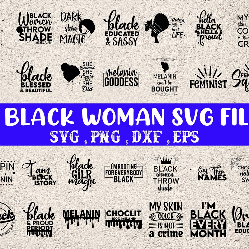 Black Woman Svg - Etsy