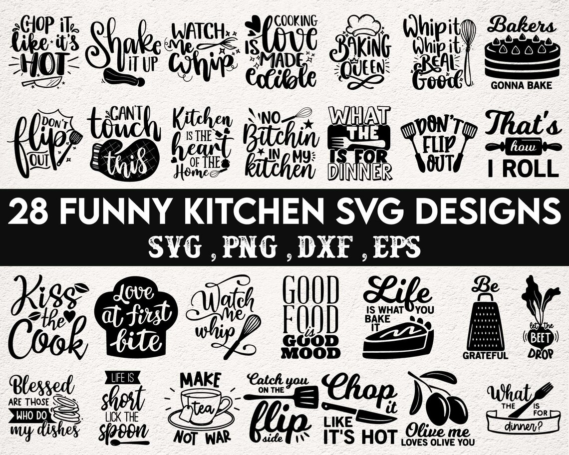 Funny Kitchen Svg Bundle, Kitchen Sign Svg, Kitchen Quotes Svg, Kitchen ...