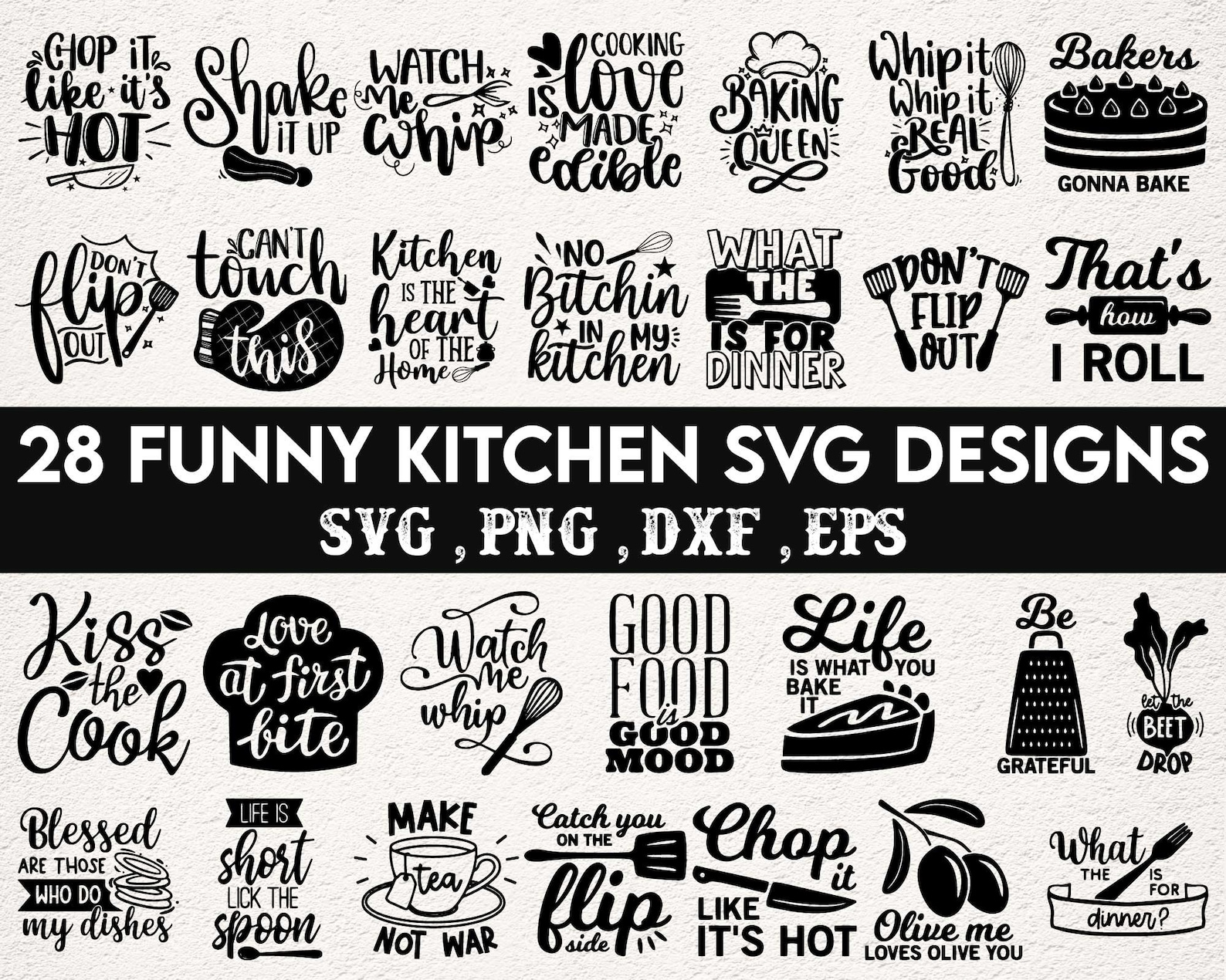 Funny Kitchen Svg Bundle, Kitchen Sign Svg, Kitchen Quotes Svg, Kitchen ...