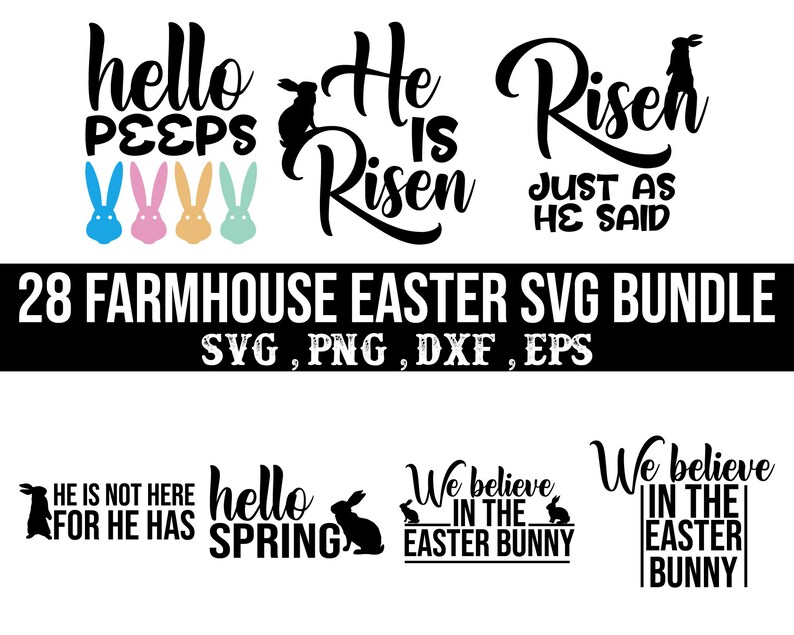 Farmhouse Easter Svg Bundle, Easter Svg, Rustic Easter Svg, Cottontail ...