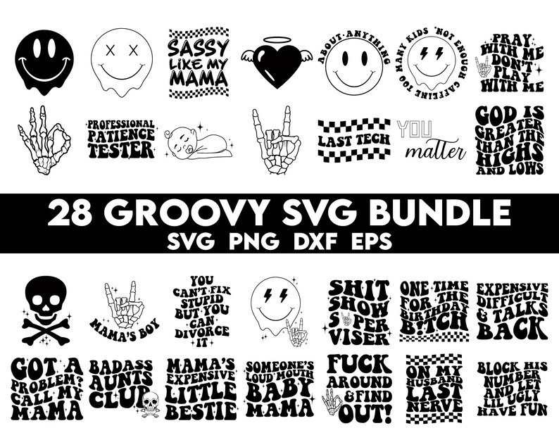 Groovy SVG Bundle Retro SVG Boho SVG Hippie Svg Aesthetic - Etsy