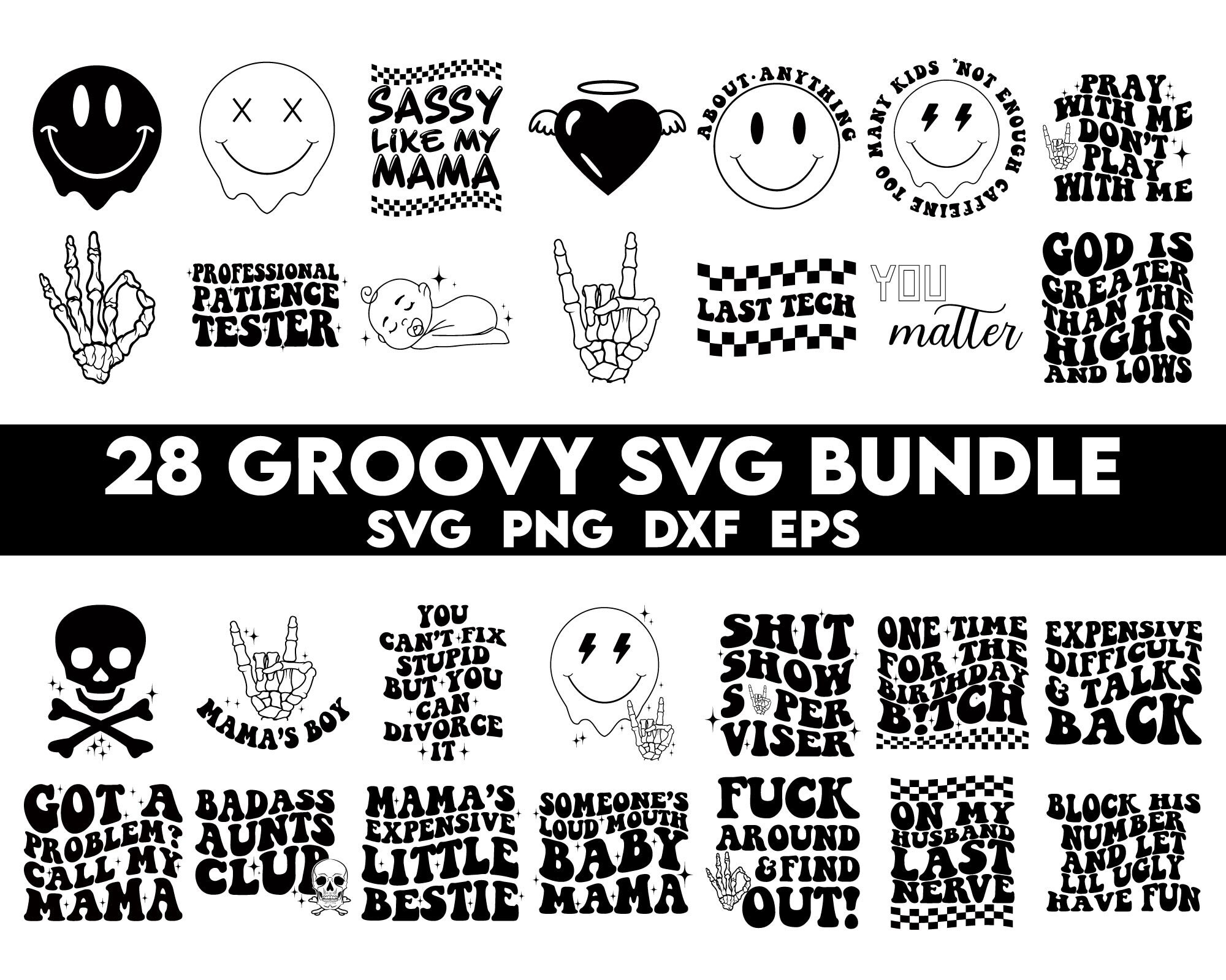 Groovy SVG Bundle Retro SVG Boho SVG Hippie Svg Aesthetic - Etsy