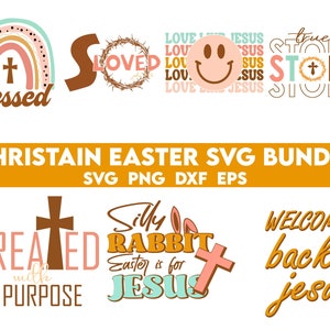 Christian Easter Svg Bundle, Retro Svg, He Risen Svg, Bible Verse Svg ...