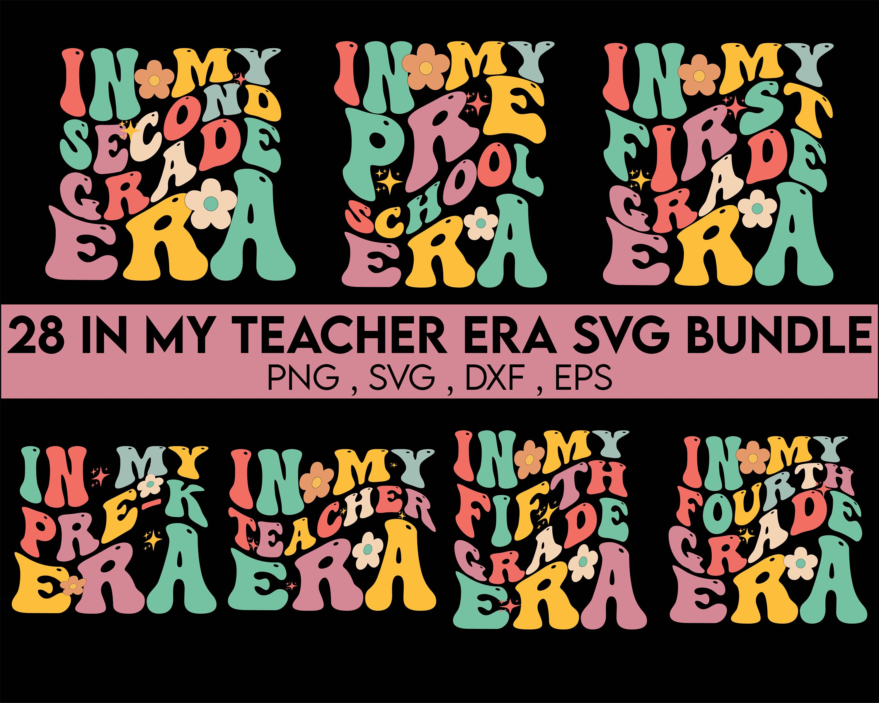 In My Teacher Era Svg Bundle, Kindergarten Era Svg, Back to School, 1st ...