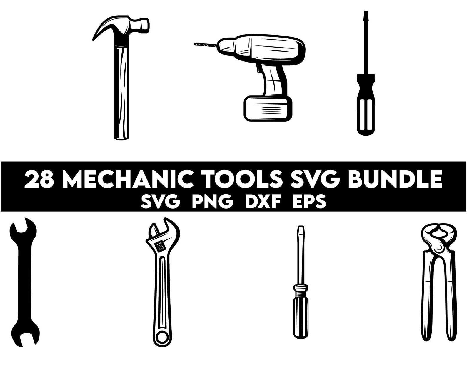 Tools Svg Bundle, Mechanic Tools Svg, Wrench Svg, Hand Tool Svg for ...