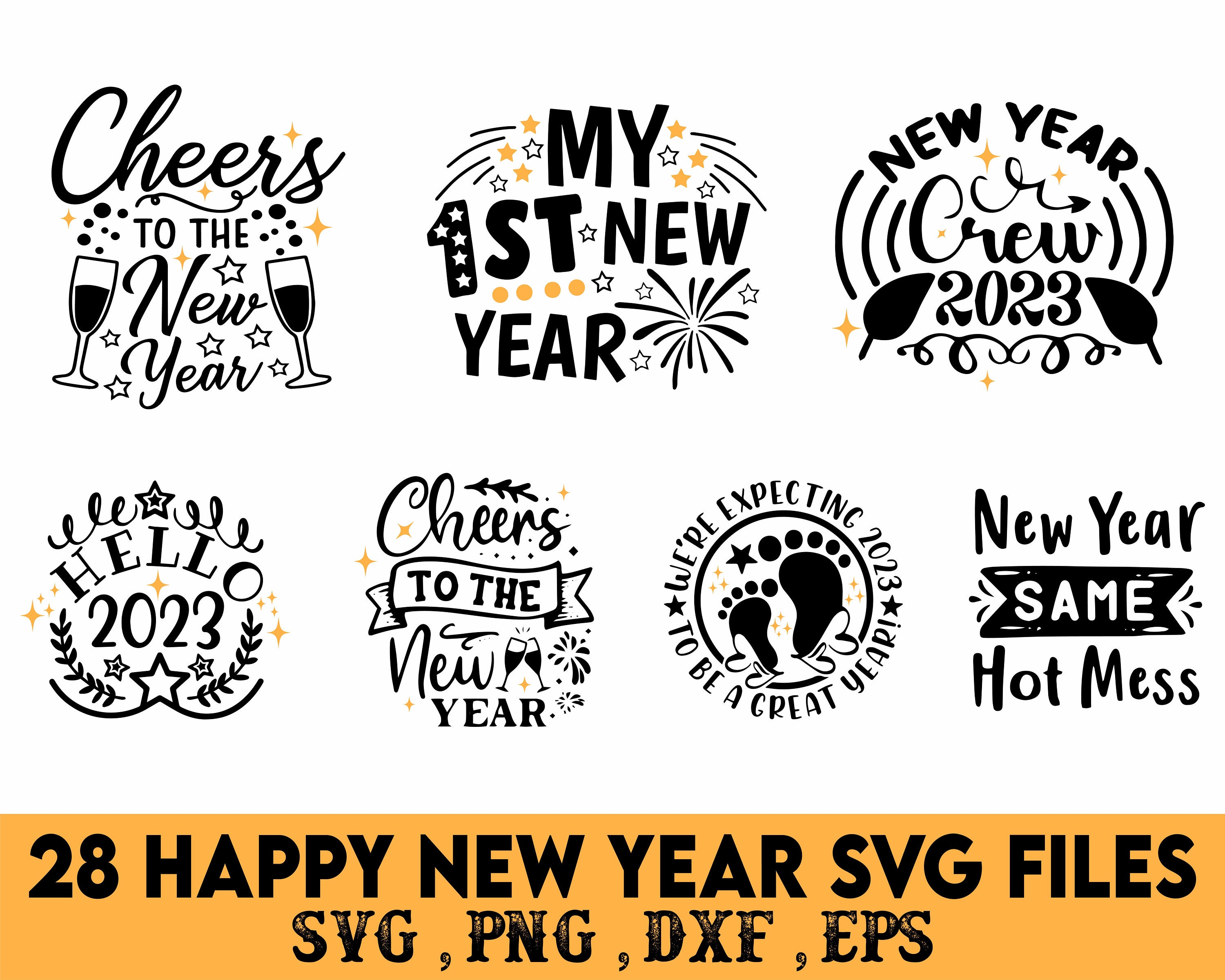 New Years SVG Bundle, Happy New Year Svg, New Years Eve Svg, New Year ...